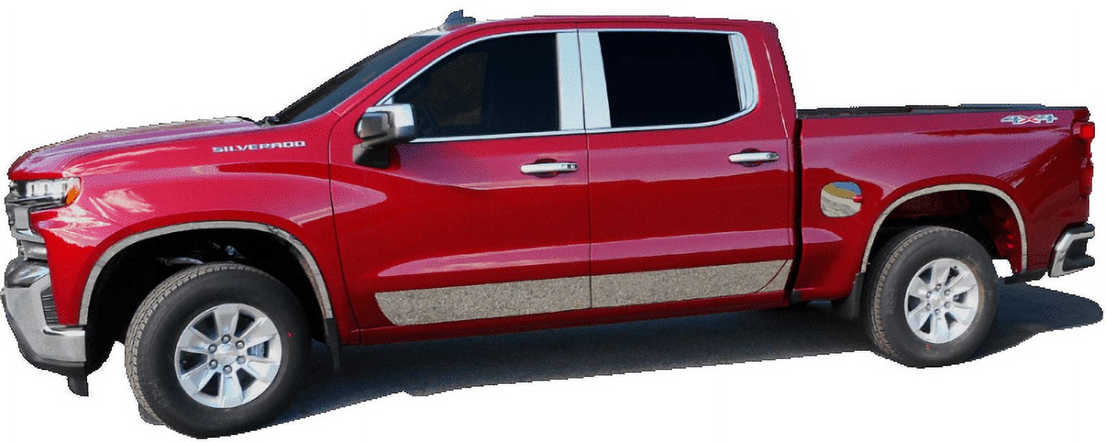 QAA 2019-2022 Fits Chevrolet Silverado 6 piece Stainless Window Sill ...