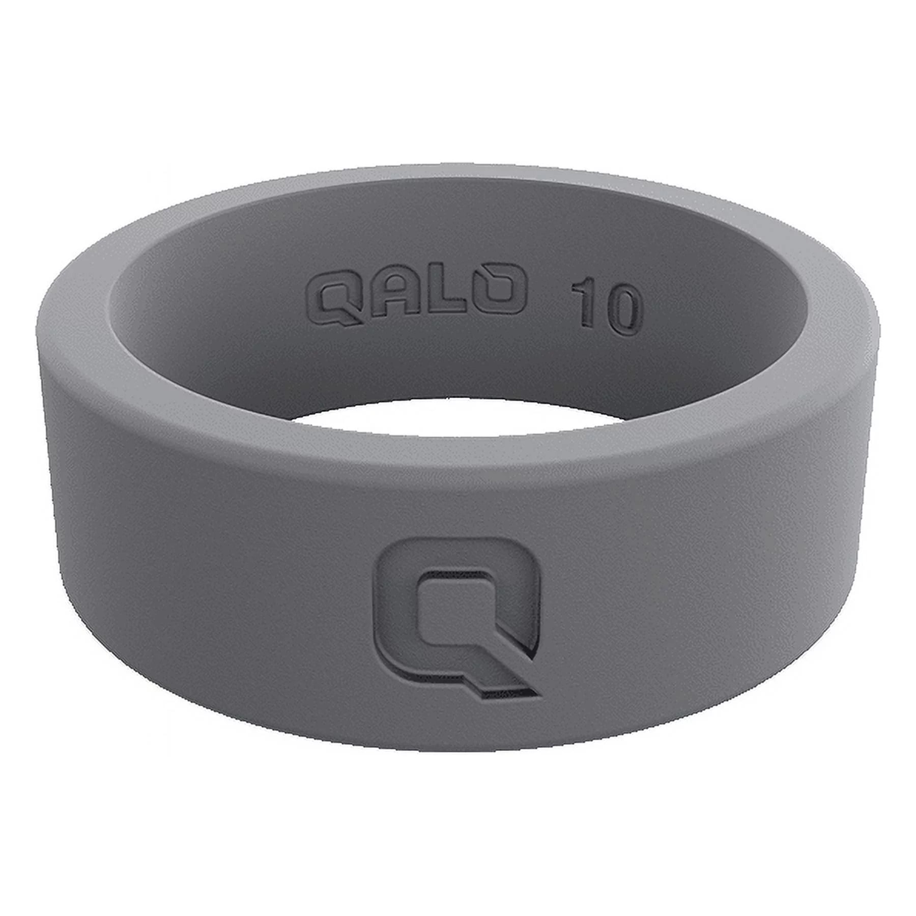 QALO Men's Classic Ultra-Durable Silicone Ring, Gunmetal Silver, Size ...