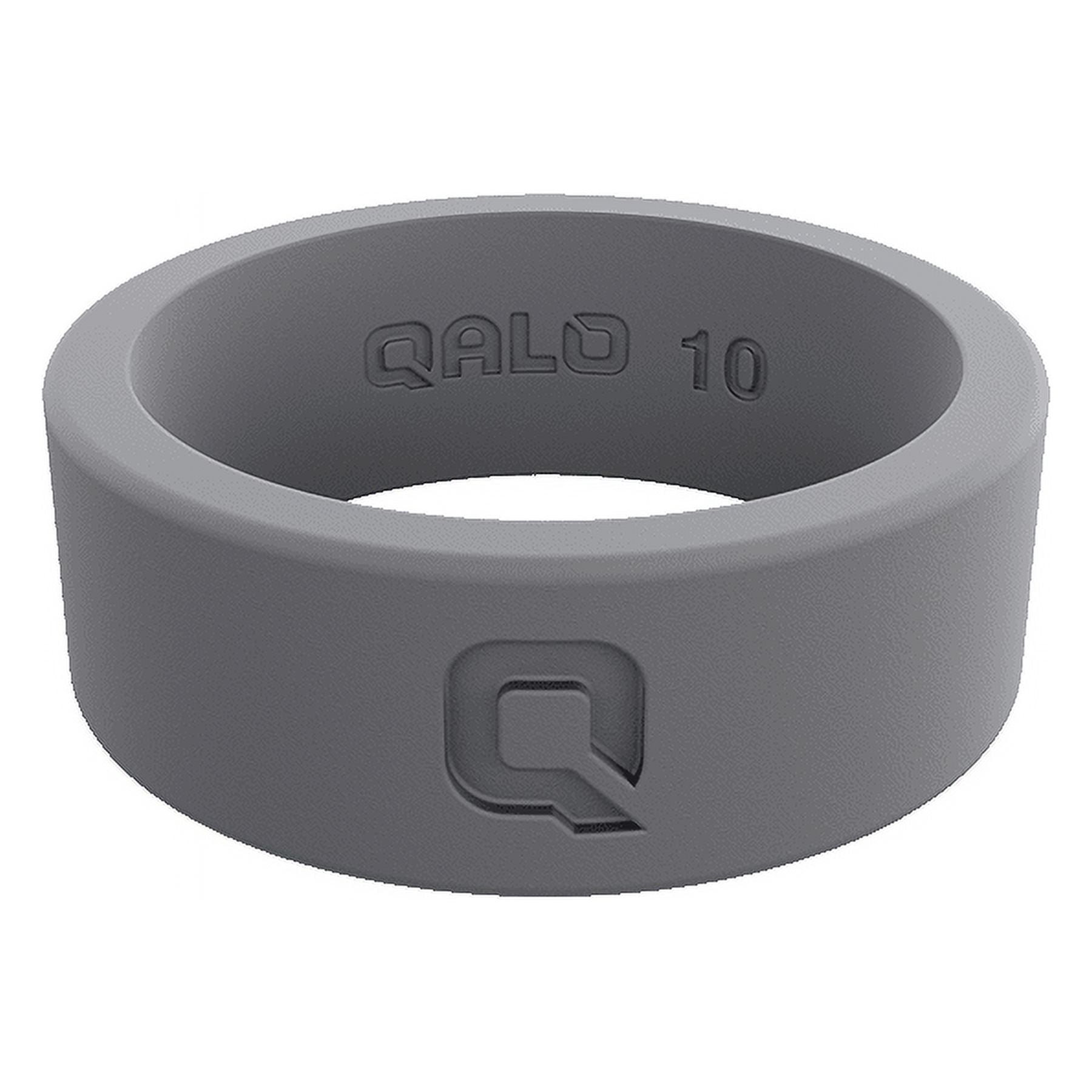 QALO Men's Classic Ultra-Durable Silicone Ring, Gunmetal Silver, Size 9 ...
