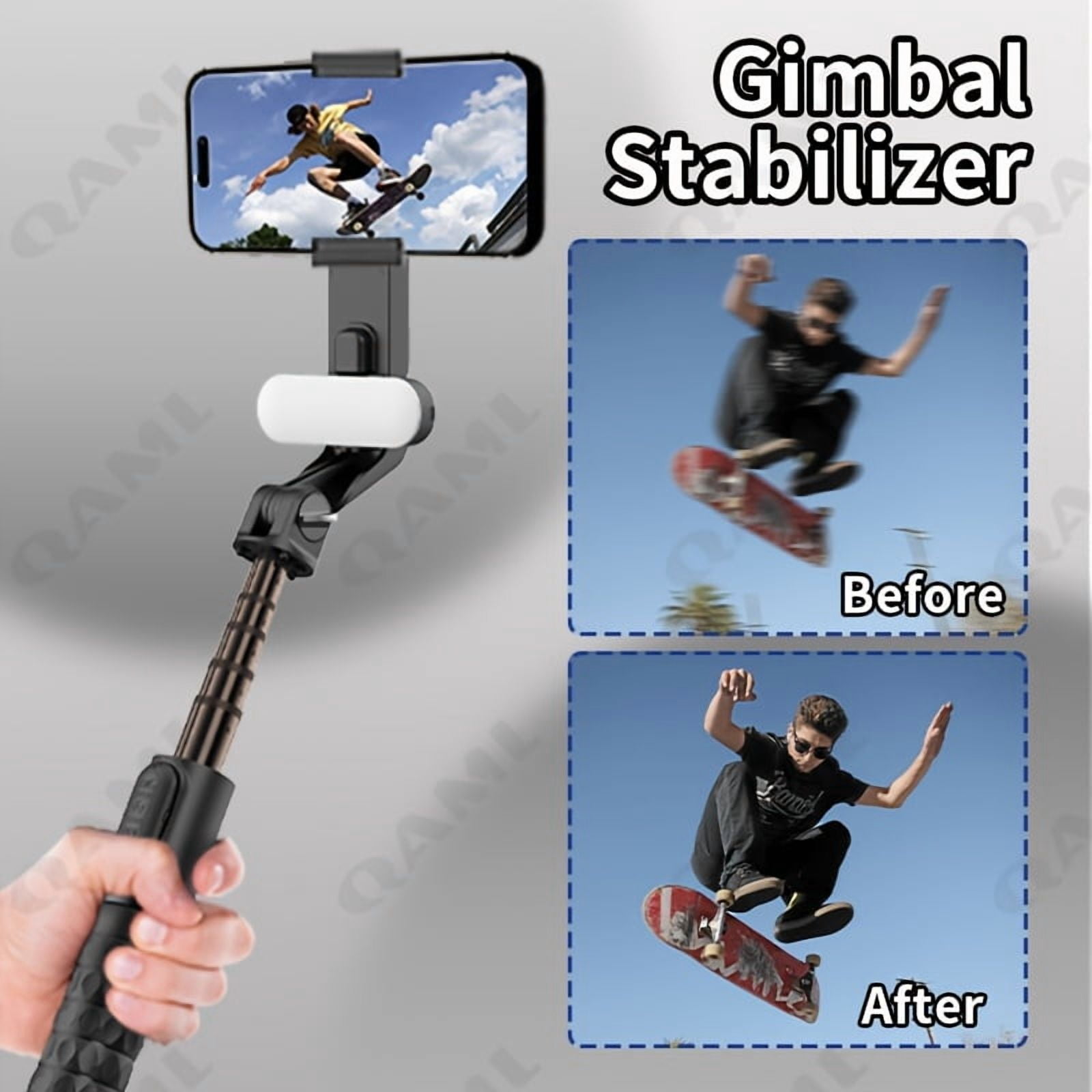 QAML A6 Handheld Gimbal Stabilizer | 1-Axis Stabilization with Selfie ...