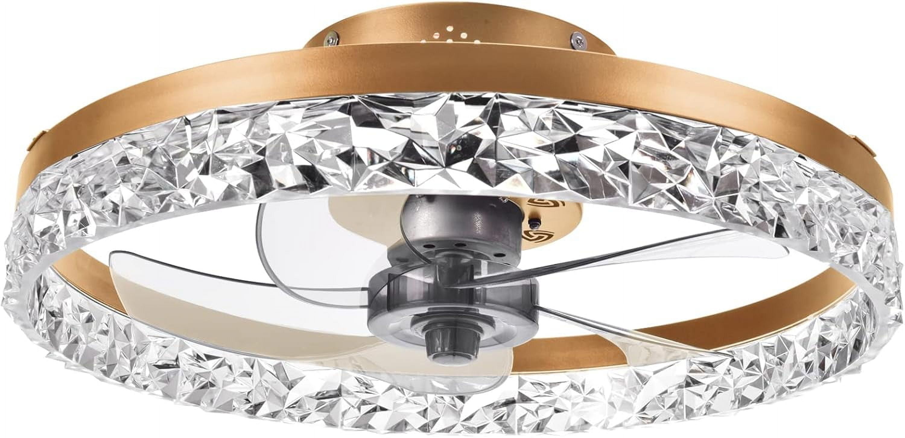 QAQ 20inch Modern Invisible Ceiling Fan with Lights,Enclosed Low Profile Fan Light,Remote ...