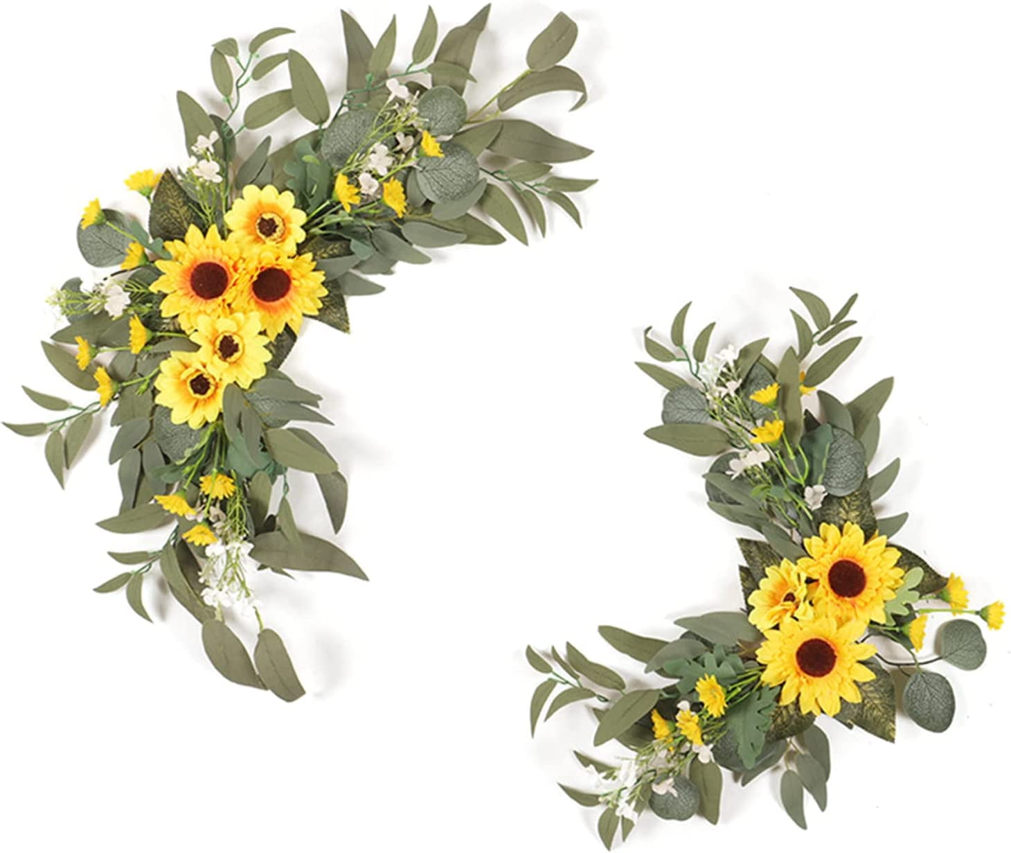 QAQ-2Pcs Sunflower Swag,Wedding Arch Flowers Artificial Floral Swags ...