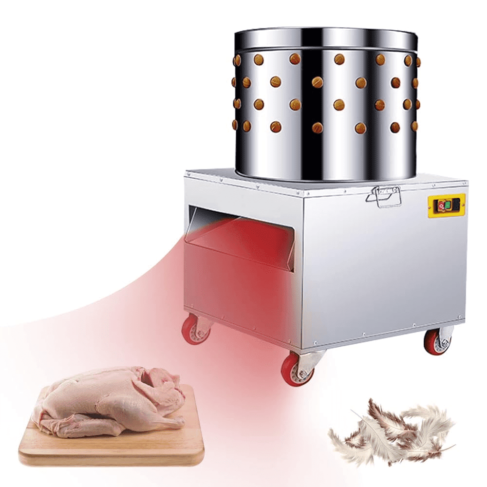 QAQ 403 Stainless Steel Chicken Plucker - 2HP Motor, 110V, 1500W, 106 ...