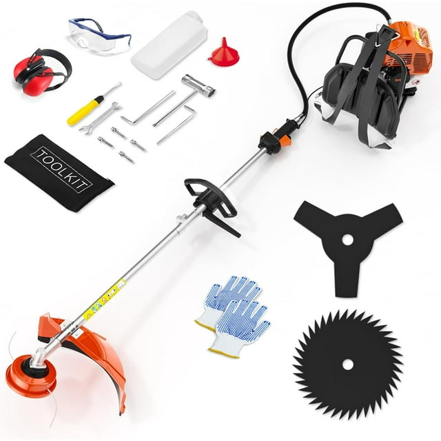 QAQ 52cc 3 in 1 Weed Eater Gas Powered,2-Stroke Gas Brush Cutter,Gas String Trimmer and Gas Weed ...