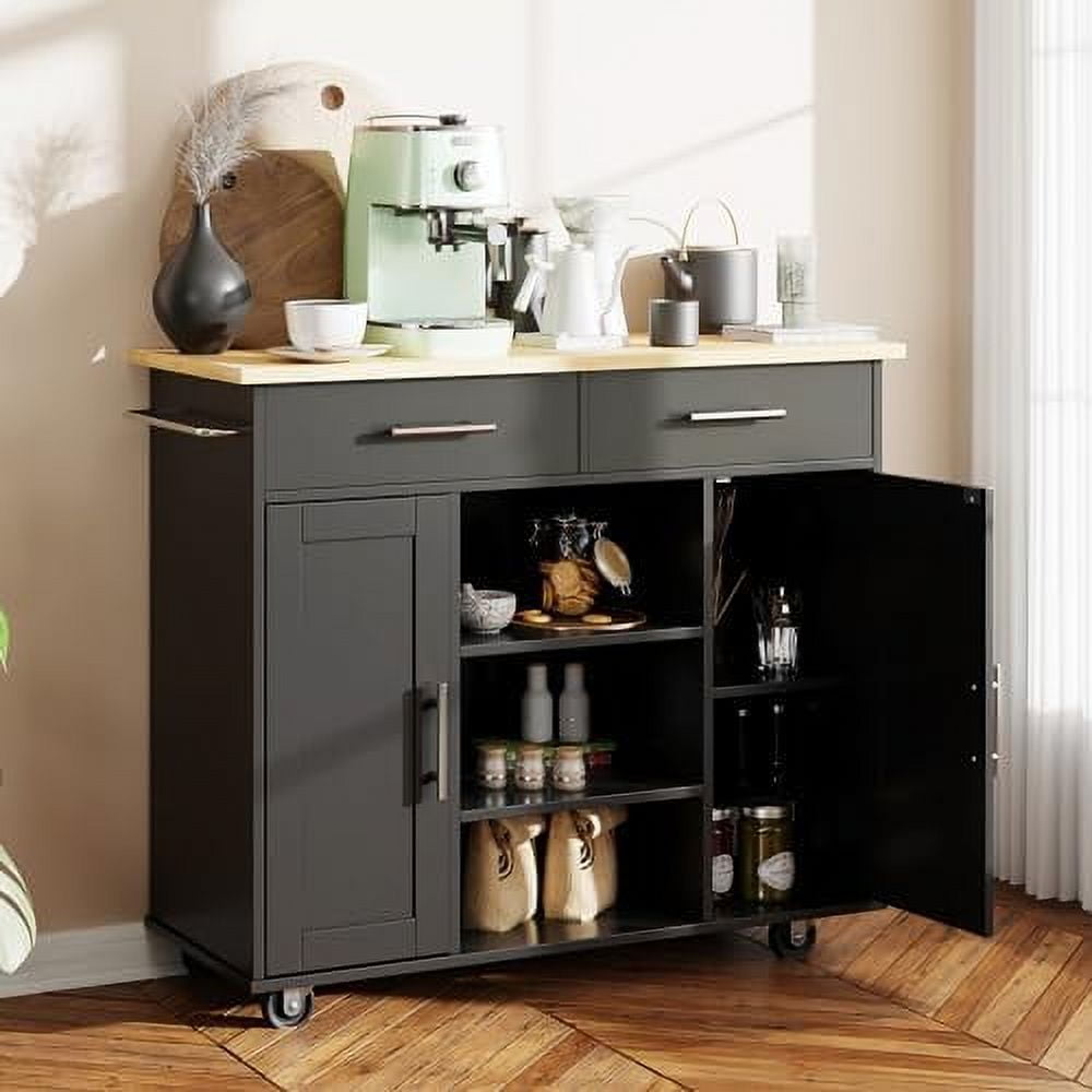 QAQA Kitchen Island Cart cart on Wheels with ，Rolling Portable Dining ...