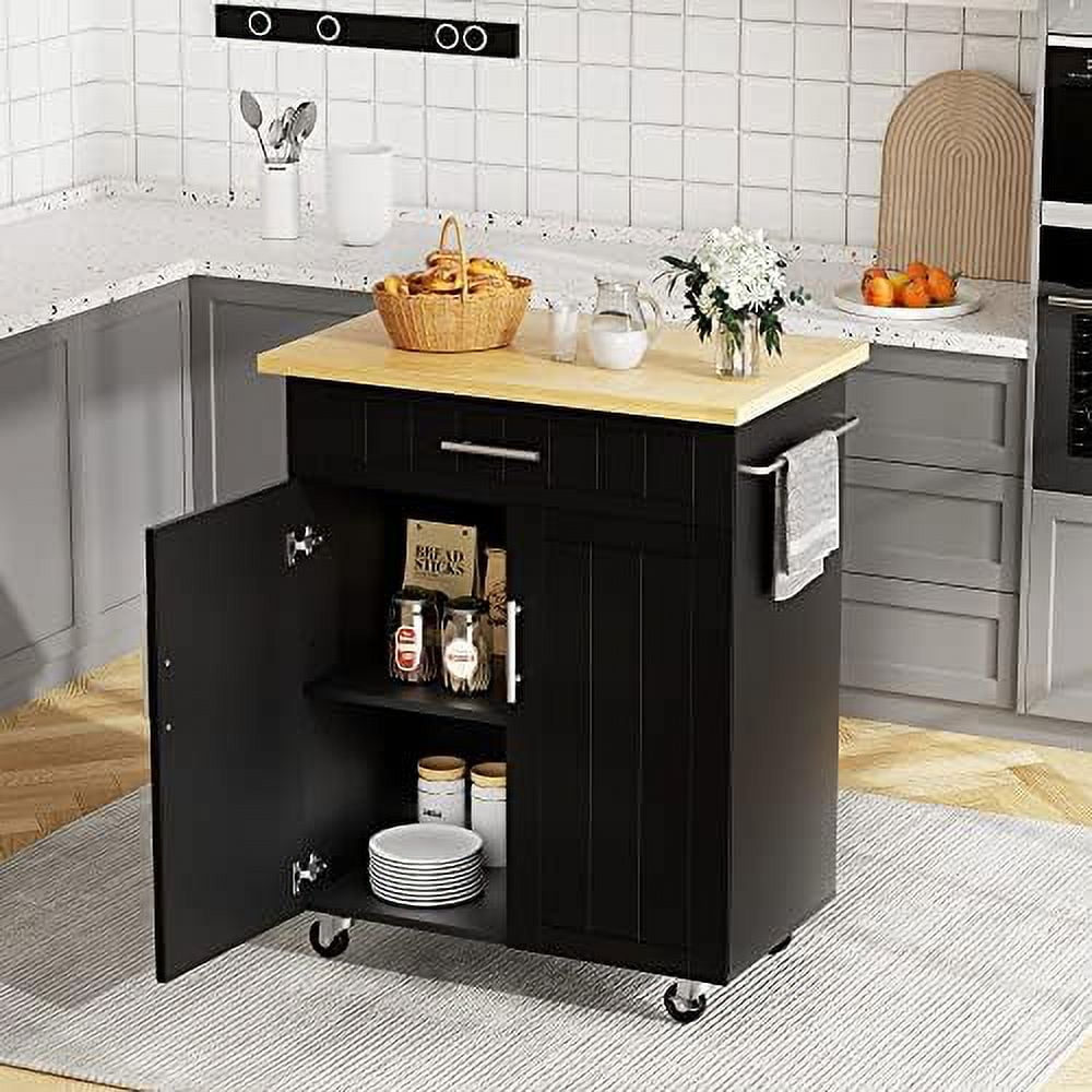 QAQA Kitchen Island Cart cart on Wheels with ，Rolling Portable Dining ...