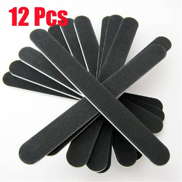 QAQYUProfessional Nail Files Black Washable Emery Boards Square End ...