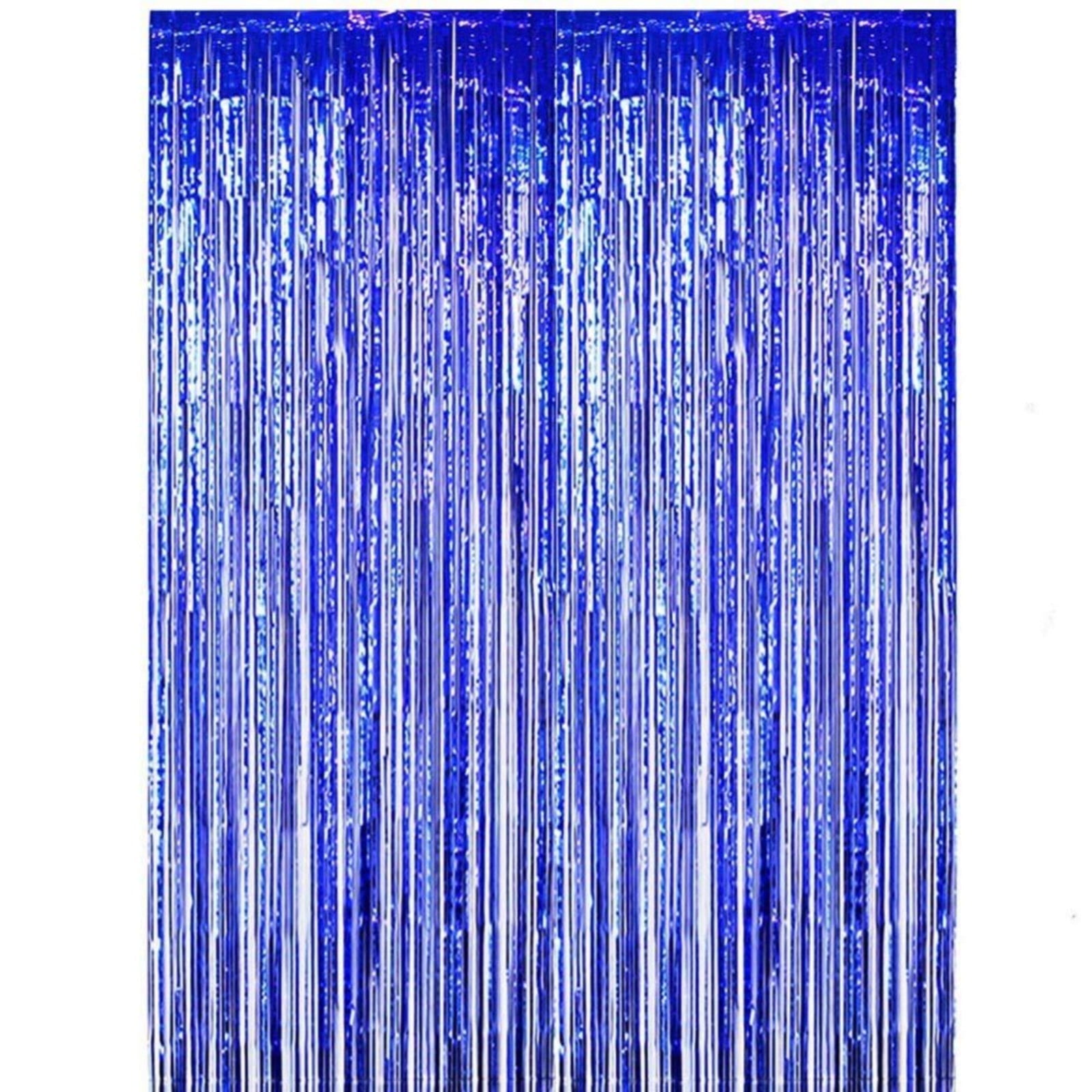 QAQuu 2-Pack Blue Birthday Streamers – Foil Curtains for Dance ...