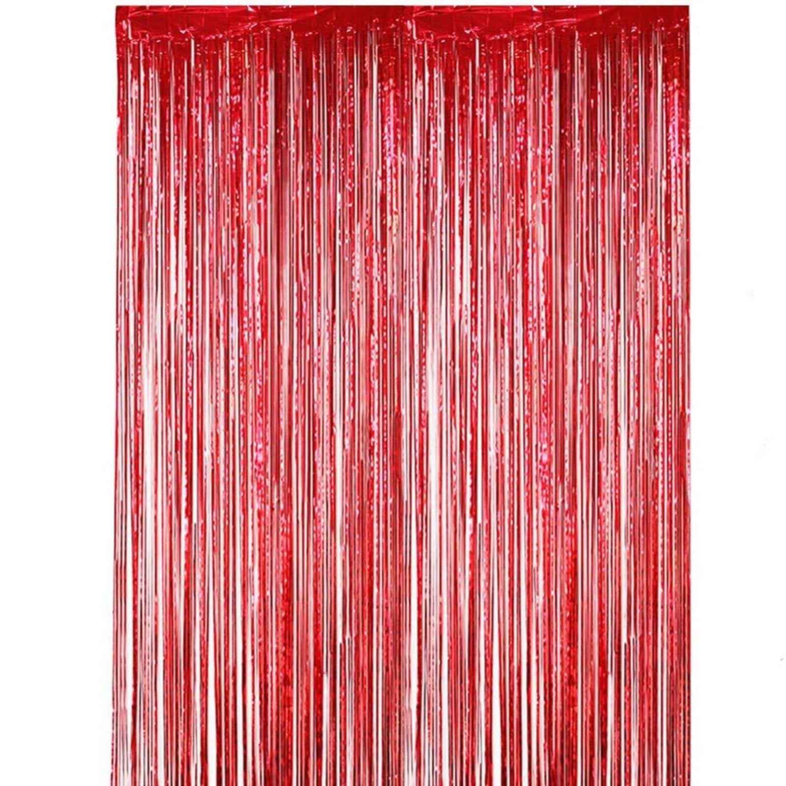 QAQuu 2-Pack Red Birthday Streamers – Foil Curtains for Dance ...