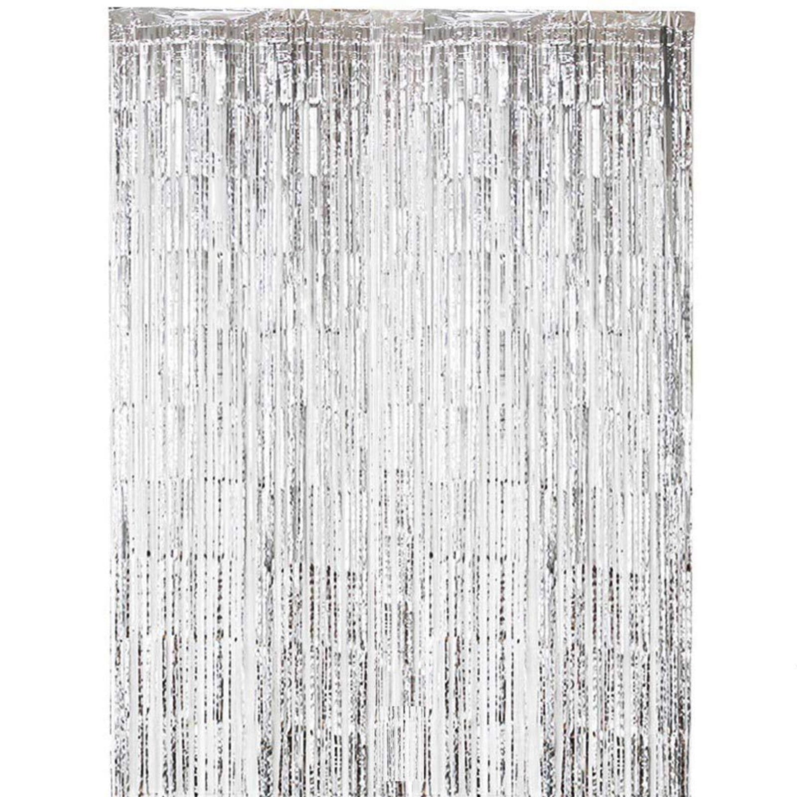 QAQuu 2-Pack Silver Birthday Streamers – Foil Curtains for Dance ...
