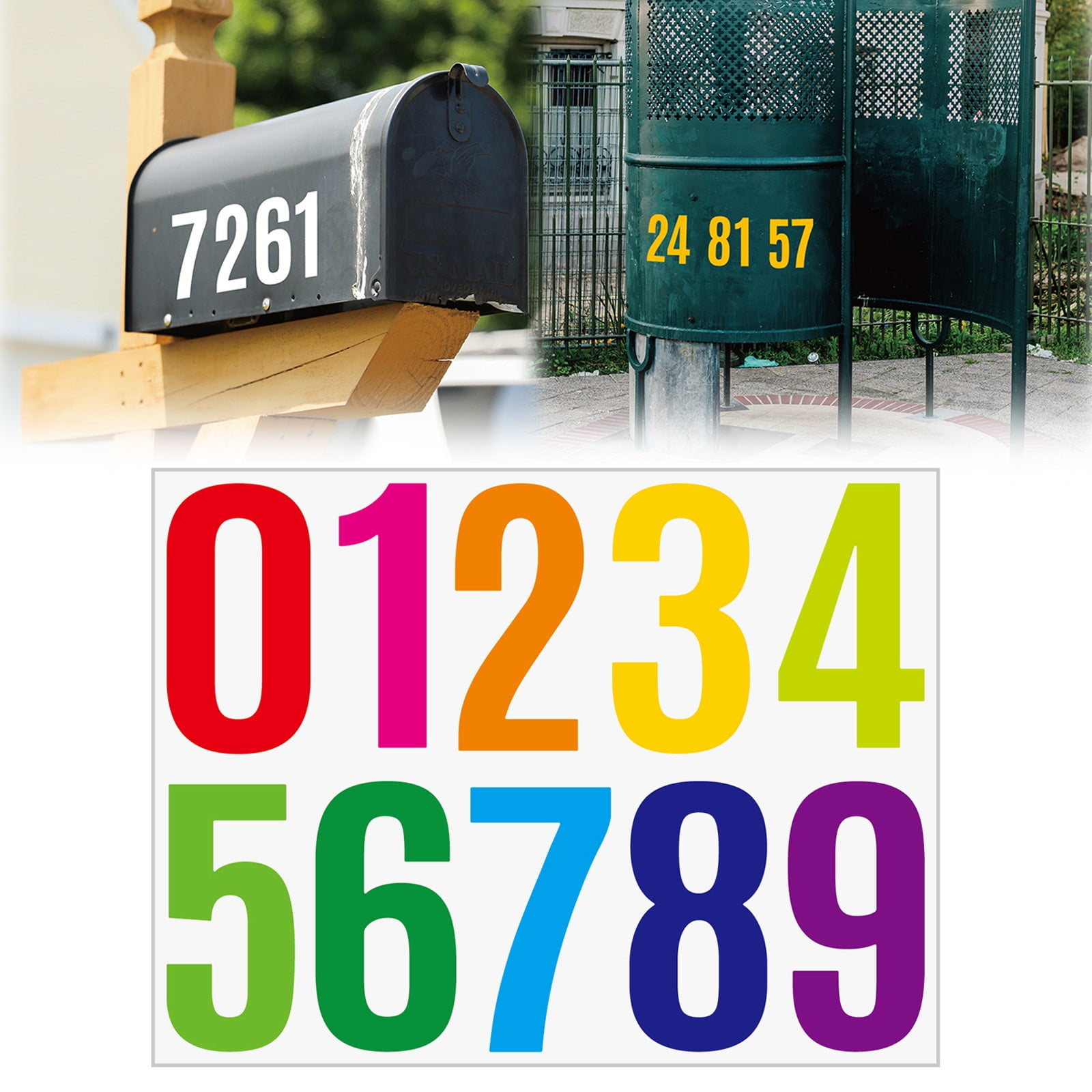 QAQuu 4-Inch Self-Adhesive Number Vinyl Labels – Multicolor Decals ...