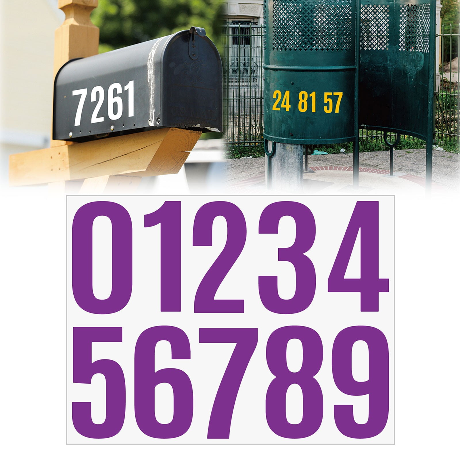 QAQuu 4-Inch Self-Adhesive Number Vinyl Labels – Multicolor Decals ...