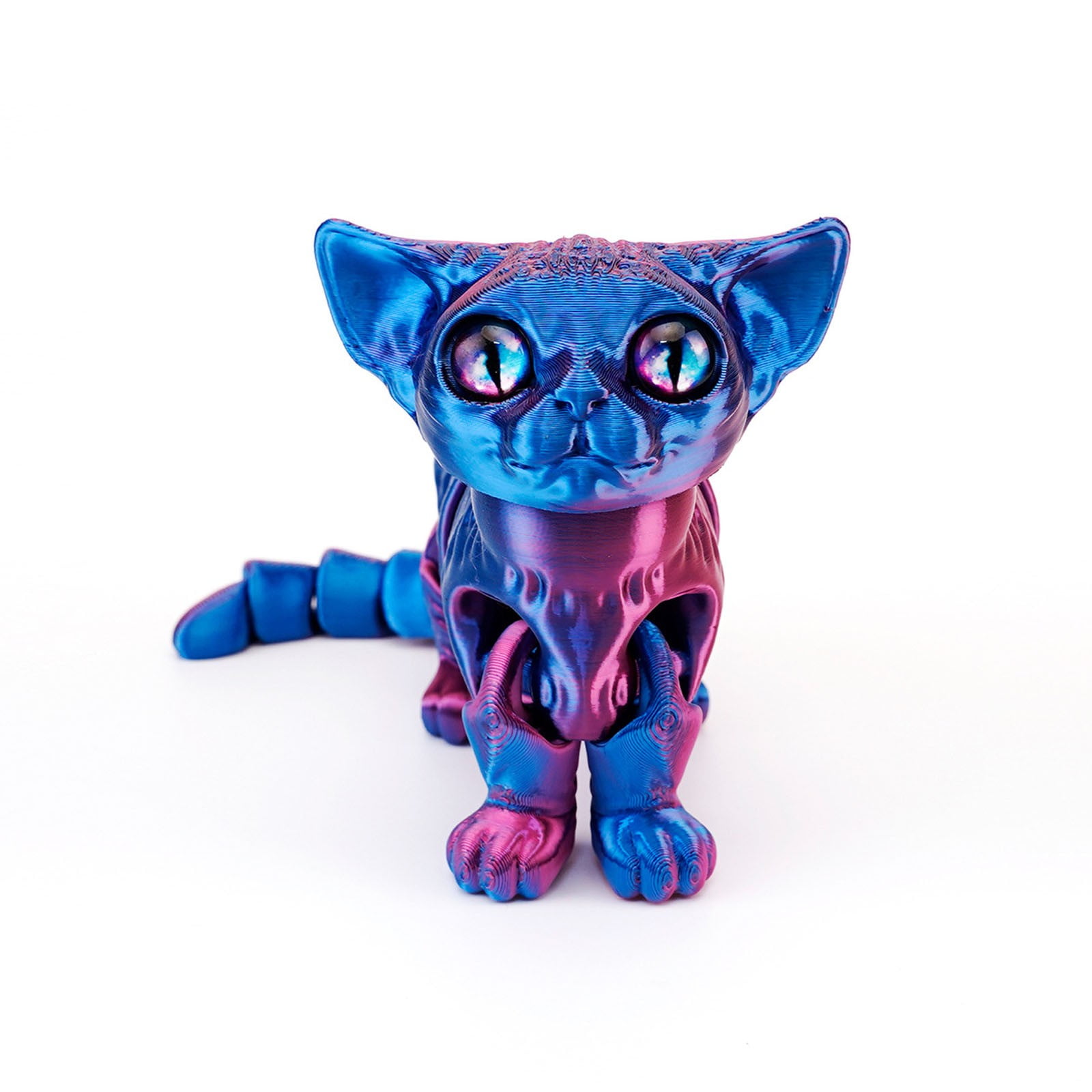 QAQuu Flexible 3D Printed Cat Model – Joint-Movable Toy Statue, Perfect ...