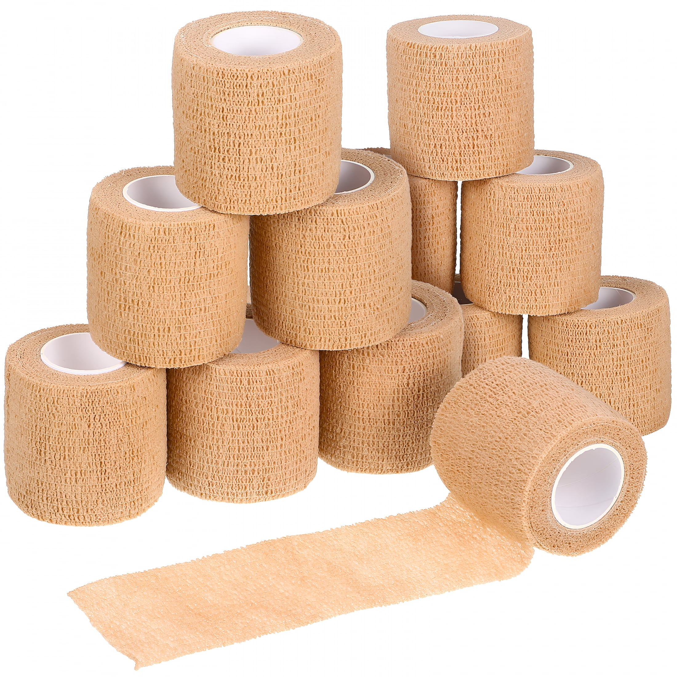 QARUN 12 Rolls of Non-woven Cohesive Bandages Wound Bandages Sticky ...