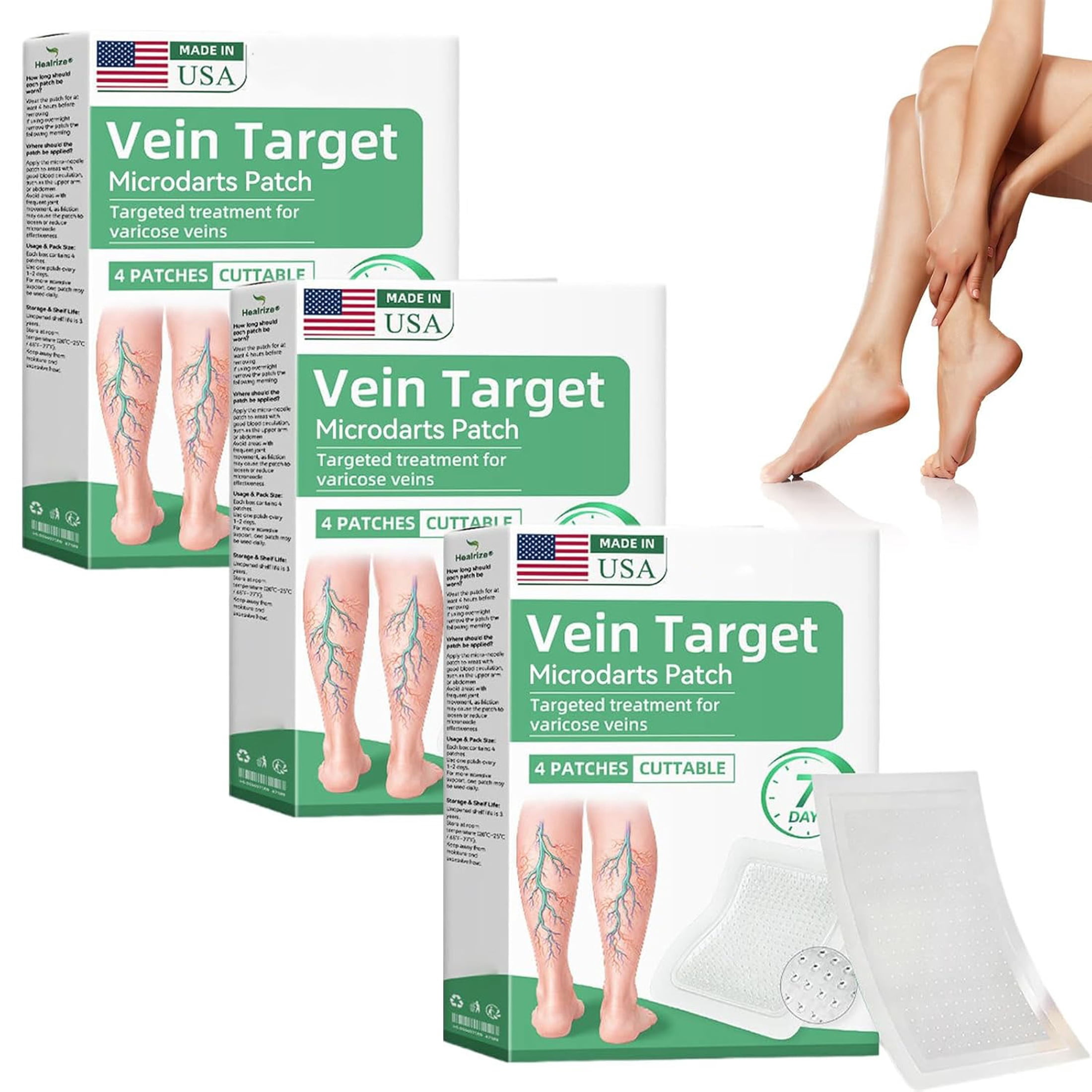 QARUN 2026 New Leg Varicose Veins Patch,Vein Target Microdarts Patch ...