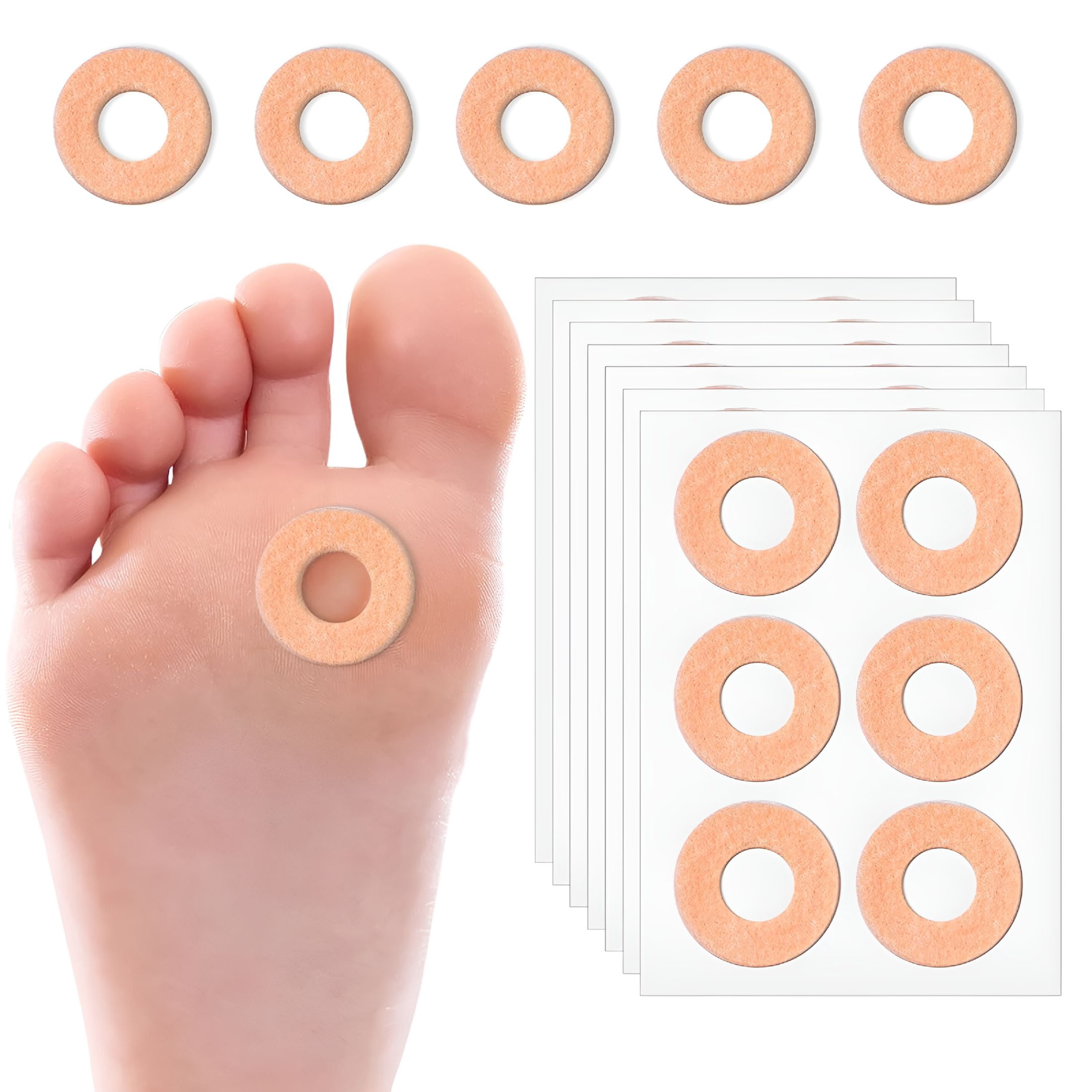 QARUN 48Pcs Felt Callus Cushions for Bottom of Feet,Self Adhesive ...