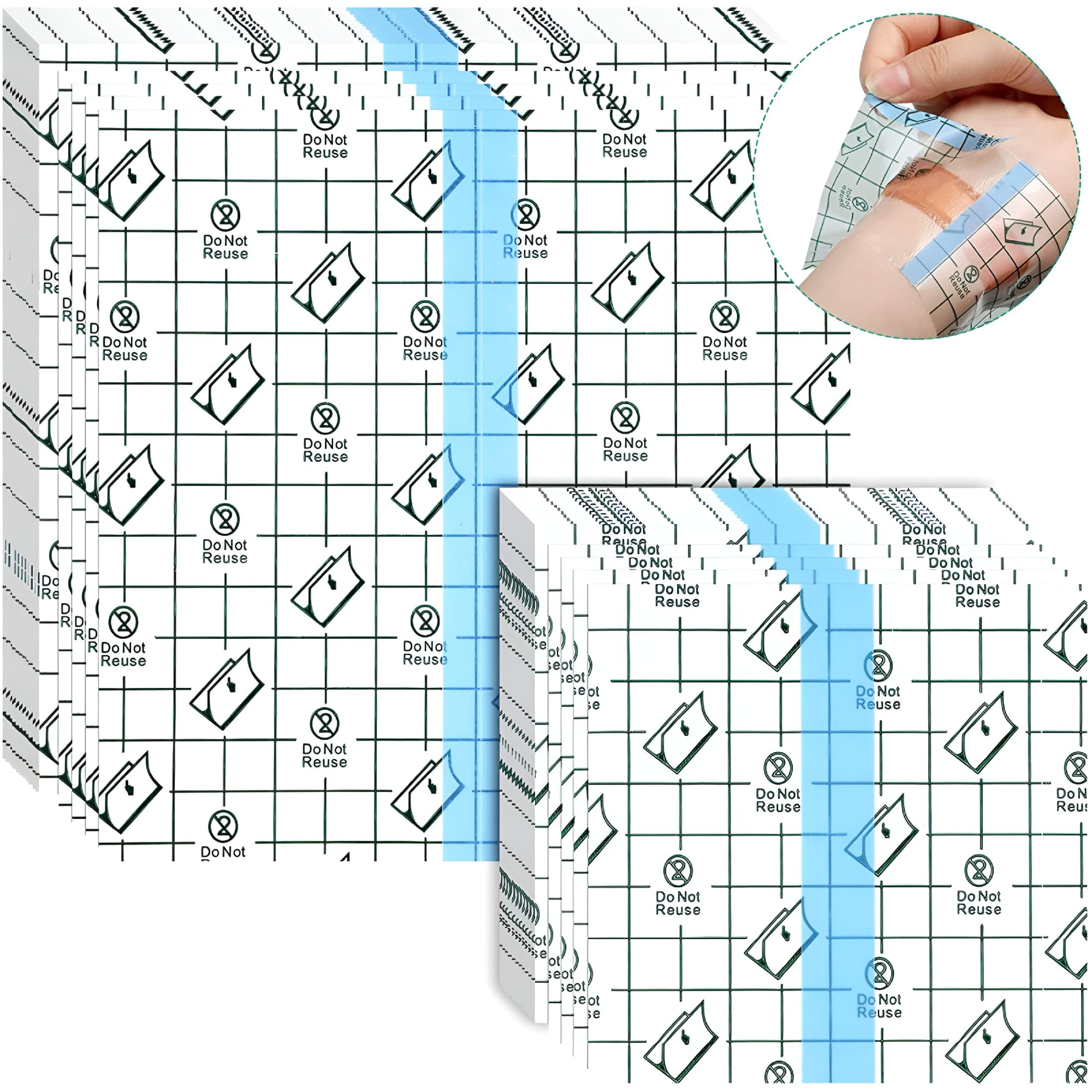 QARUN 50 Pieces Waterproof Shower Patch Adhesive Bandage Transparent ...