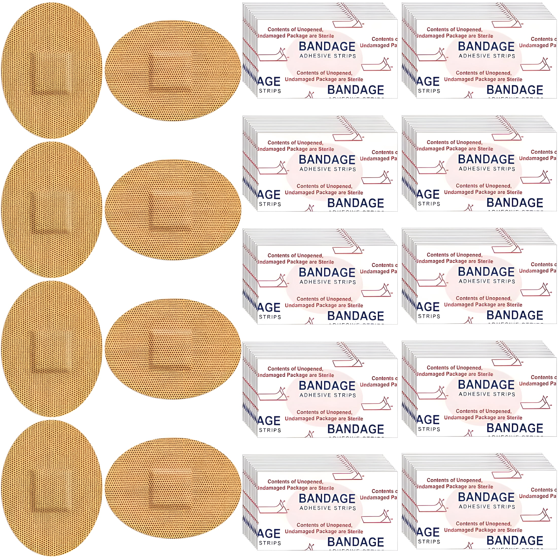 QARUN 50Pcs Fabric Oval Flexible Bandages Spot Bandage Small Face ...