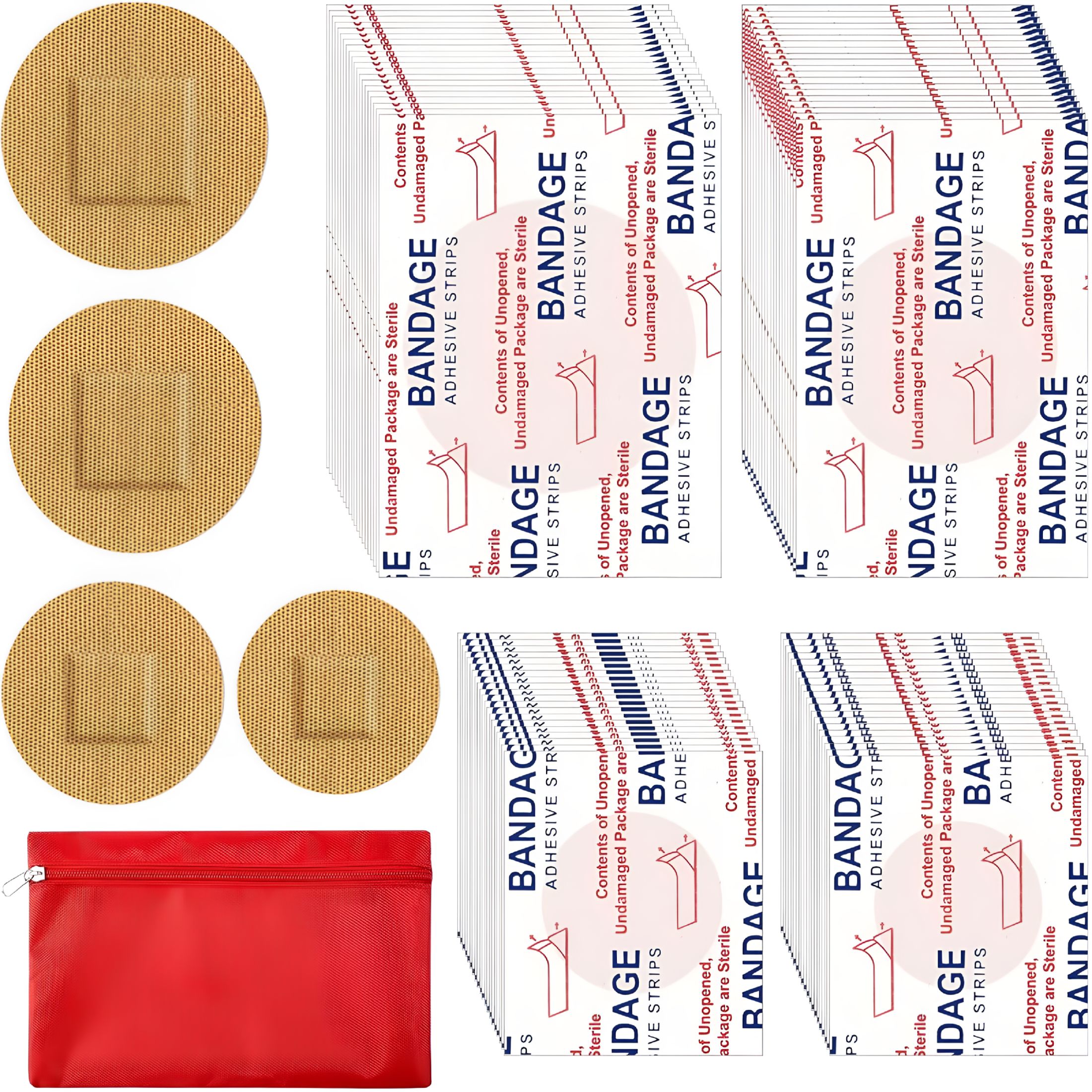 QARUN Adhesive Spot Bandage 4 Sizes Round Flexible Fabric Adhesive ...