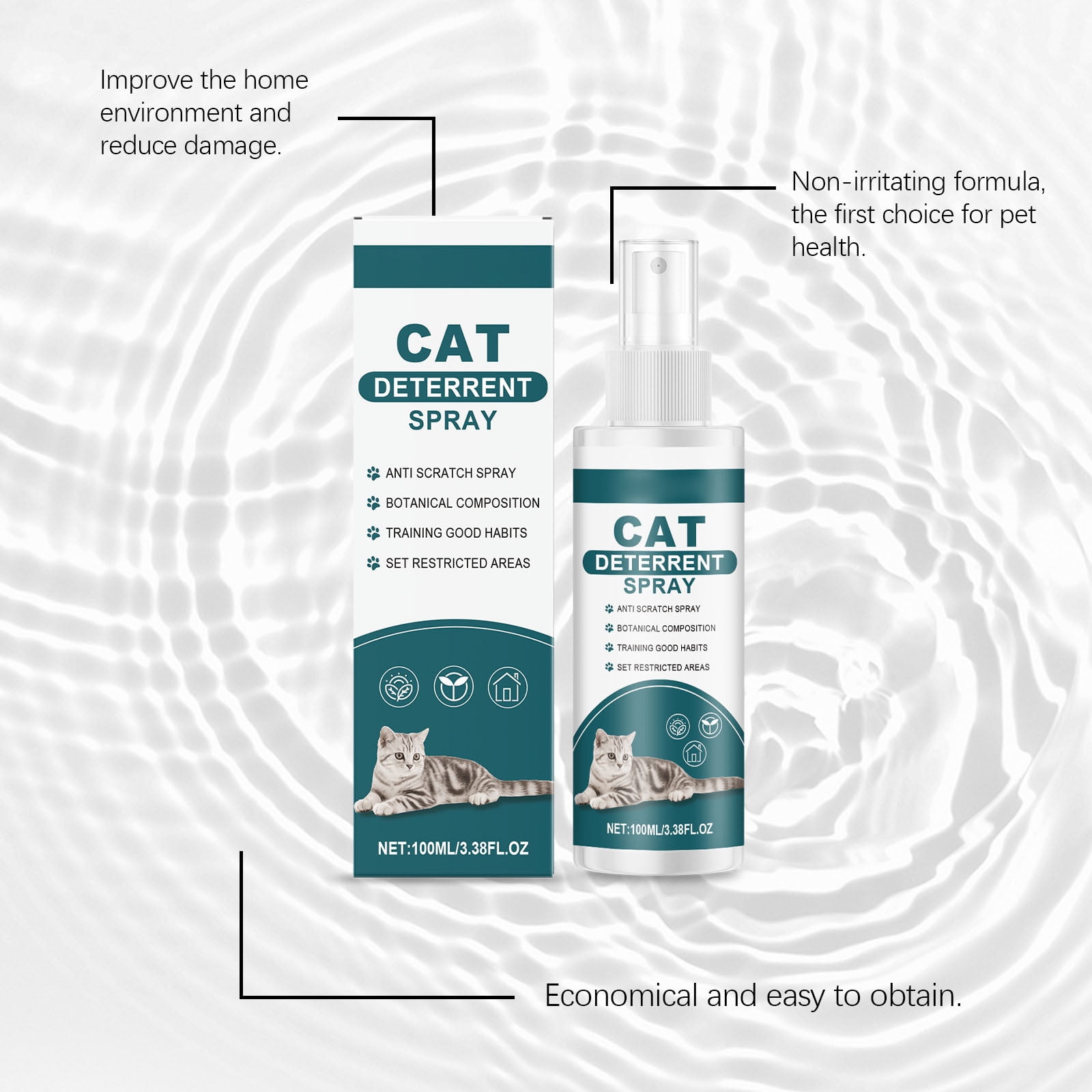 QARUN Cat Deterrent Spray,Natural Safe Cat Repellent Indoor/Outdoor ...