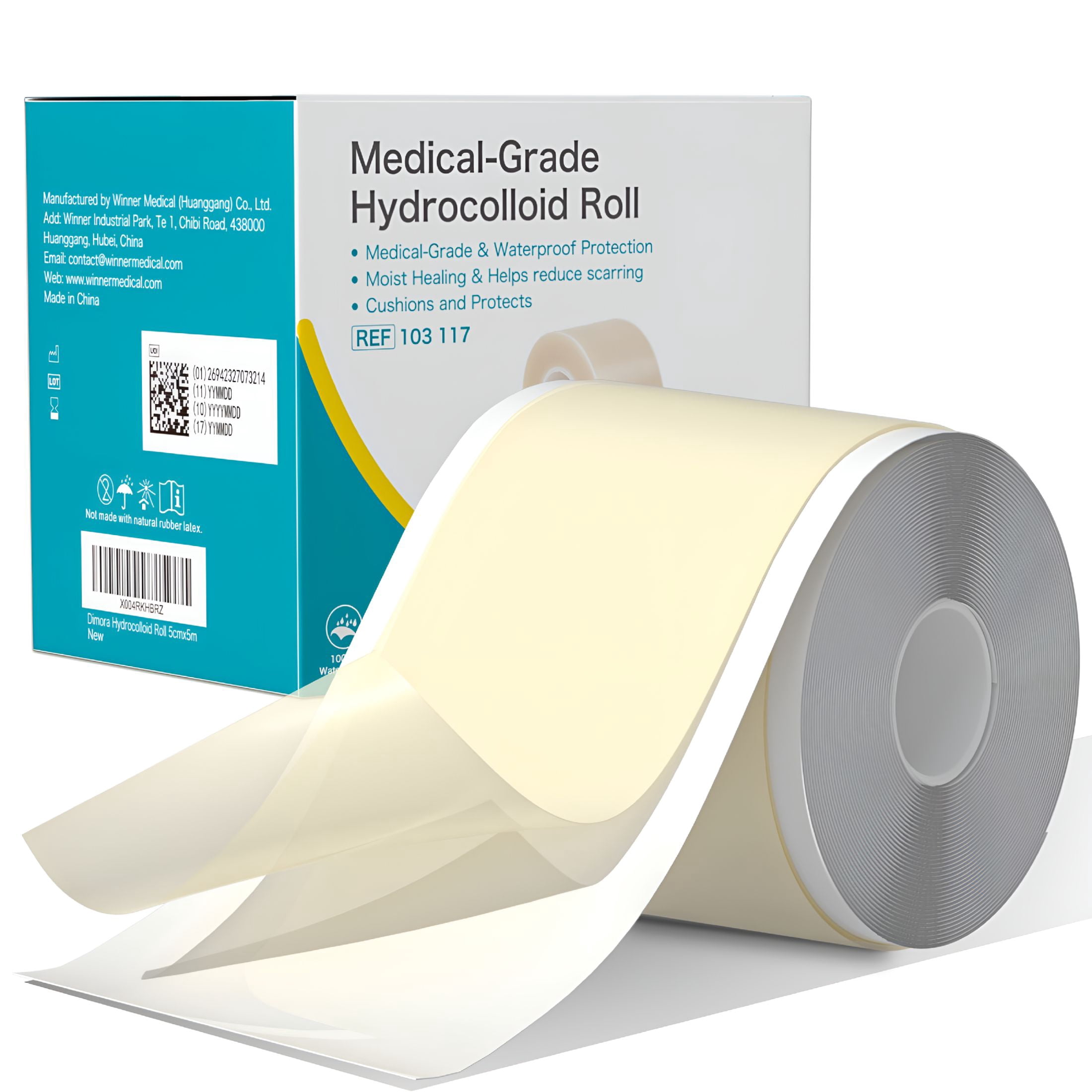 QARUN Hydrocolloid Roll 2" × 16', Medical Grade Hydrocolloid Bandages ...