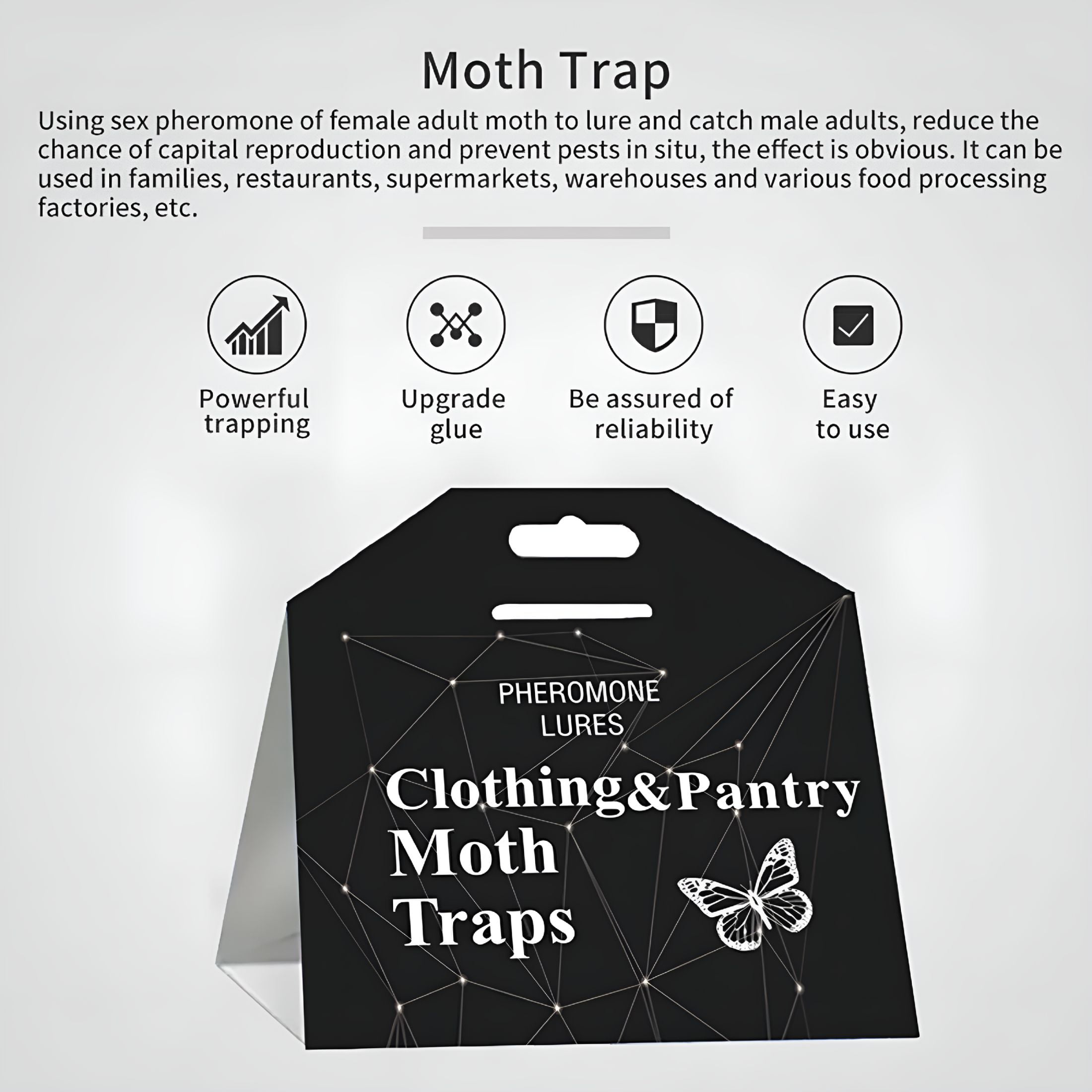 QARUN Moth Traps 5 Pack,Double Strength Pheromone Attractant for ...