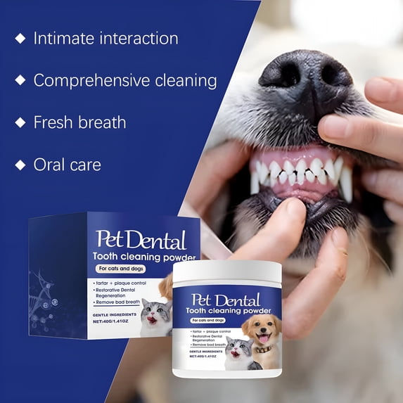 QARUN Pet Tooth Cleaning Powder Pet Teeth Clean Stains and Fresh Tooth ...