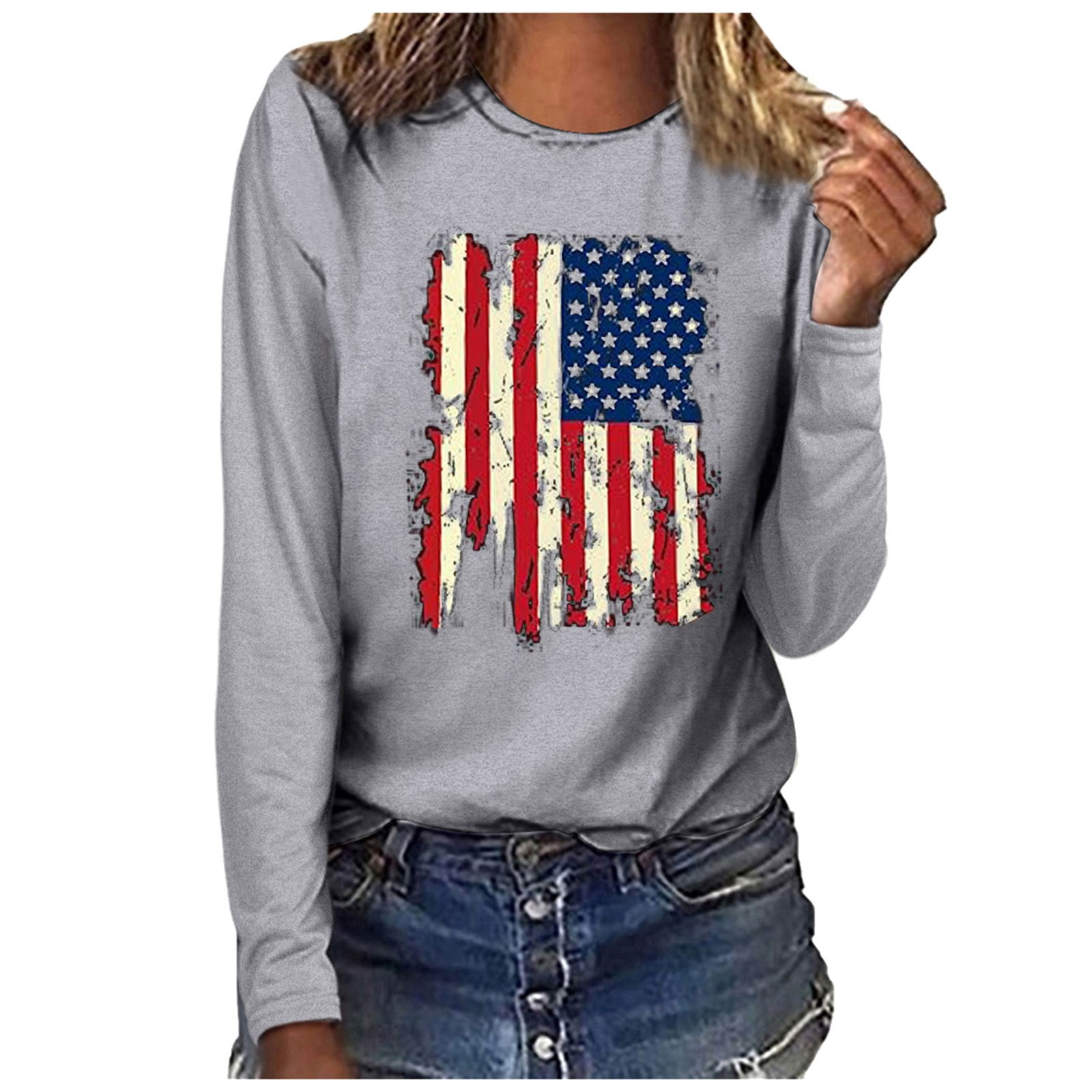 QASIEATN Fall Coats for Graceful Women Fashion, American Flag Casual ...