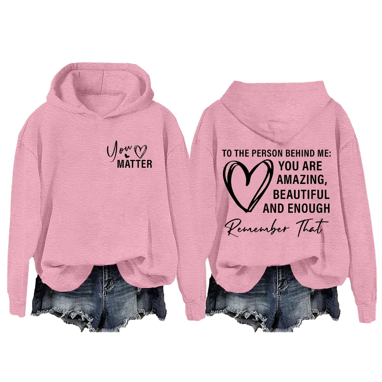 QASIEATN Fall Hoodies for Women Fashion To The Person Behind Me Hoodie ...