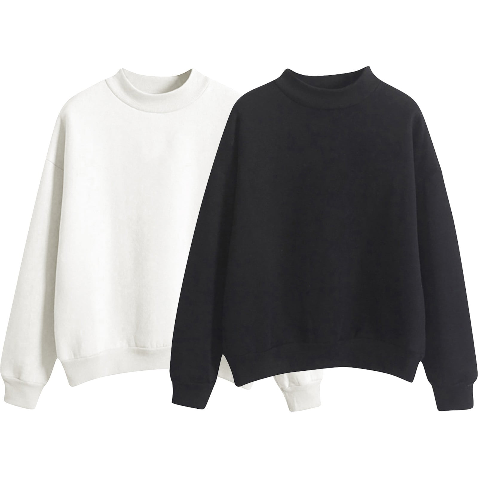 QASIEATN Fall Hoodless Pullover for Ladies Fashion Two Piece Solid ...