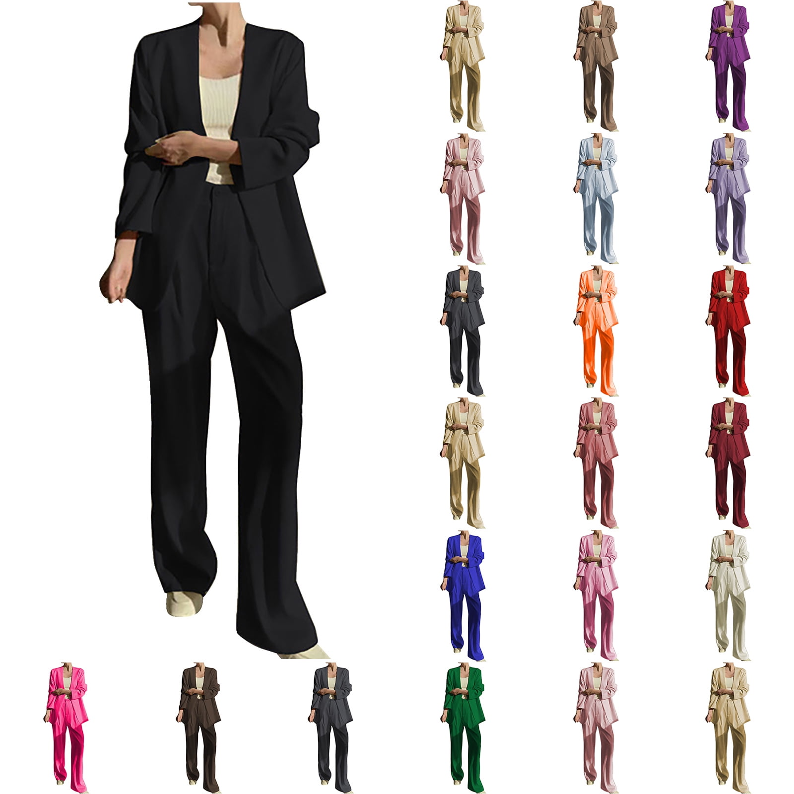 QATAINLAV 2 Piece Sets for Women Fall Long Sleeve Blazer Jackets and ...