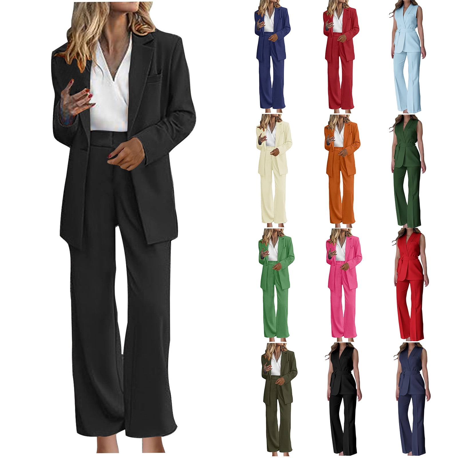 QATAINLAV Blazer Sets for Women 2 Piece Business Casual Outfits 2024 ...