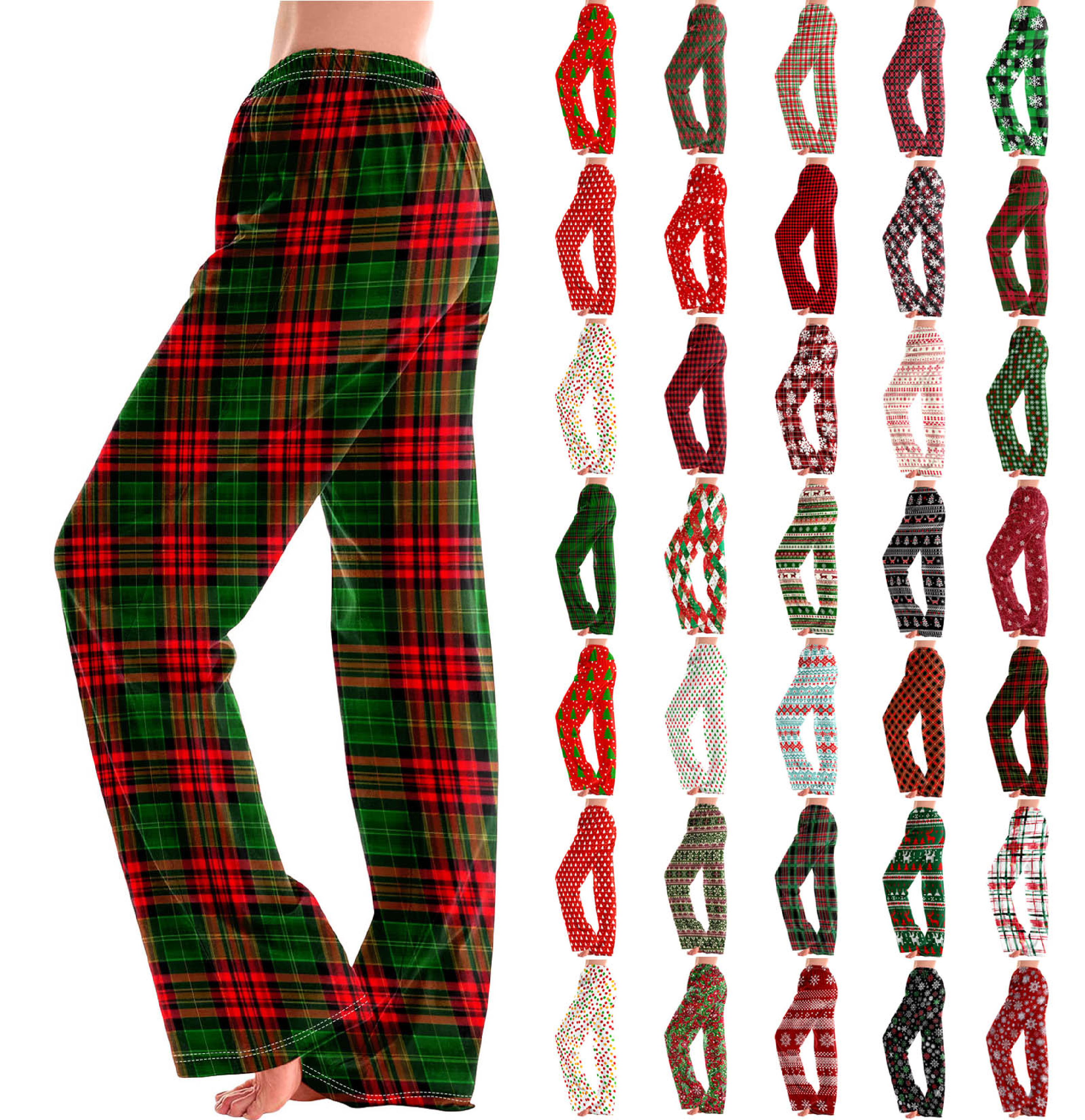 QATAINLAV Deals Of The Week Wide Leg Sweatpants Women Christmas Plaid ...