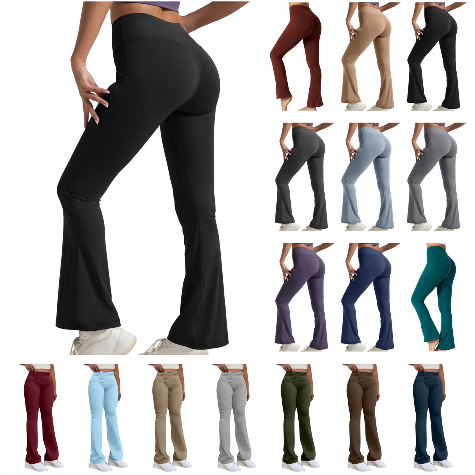 QATAINLAV High Waisted Flare Leggings for Women Tummy Control Butt ...