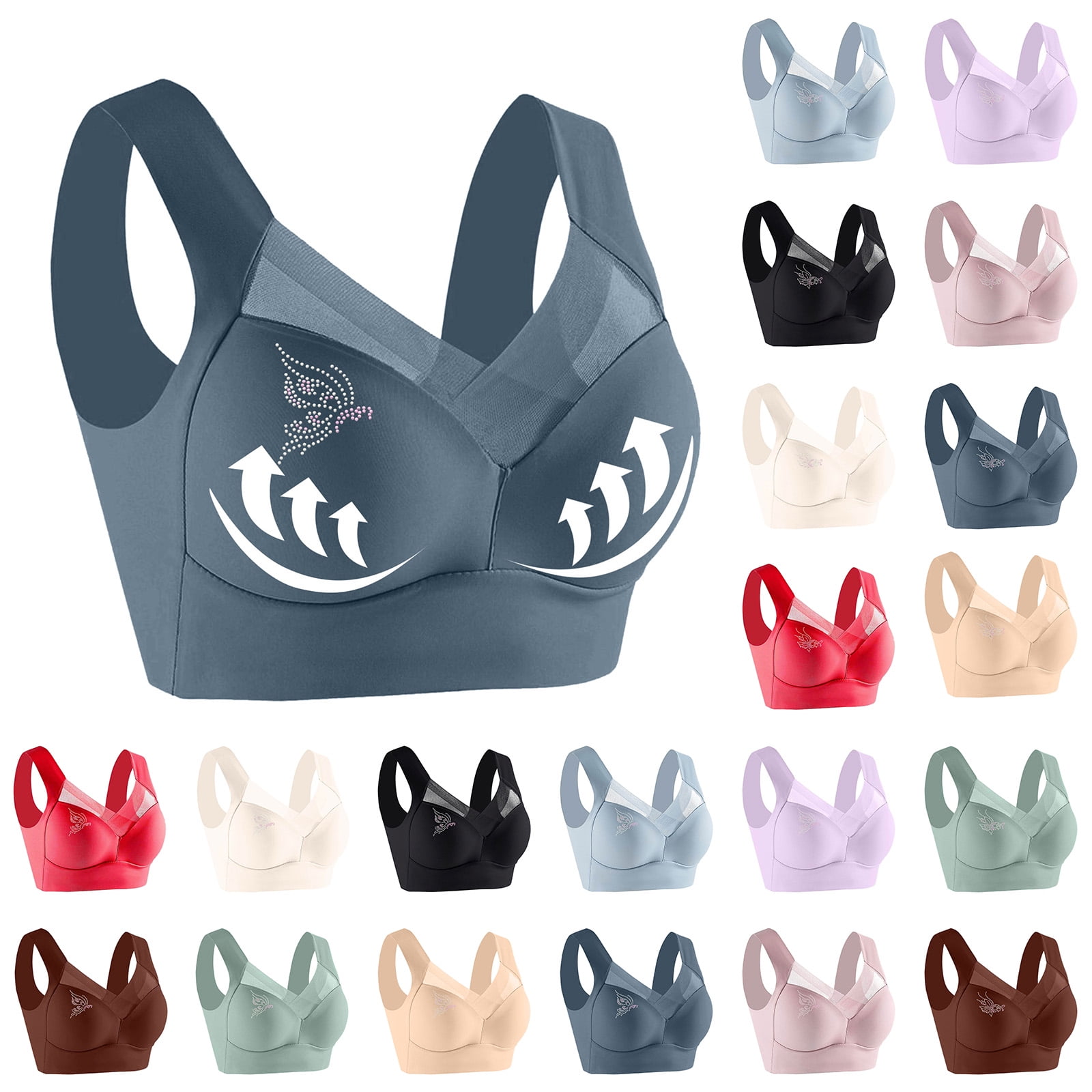 QATAINLAV Flash Deals Wireless Bra for Women Trendy Plus Size Thin Full ...