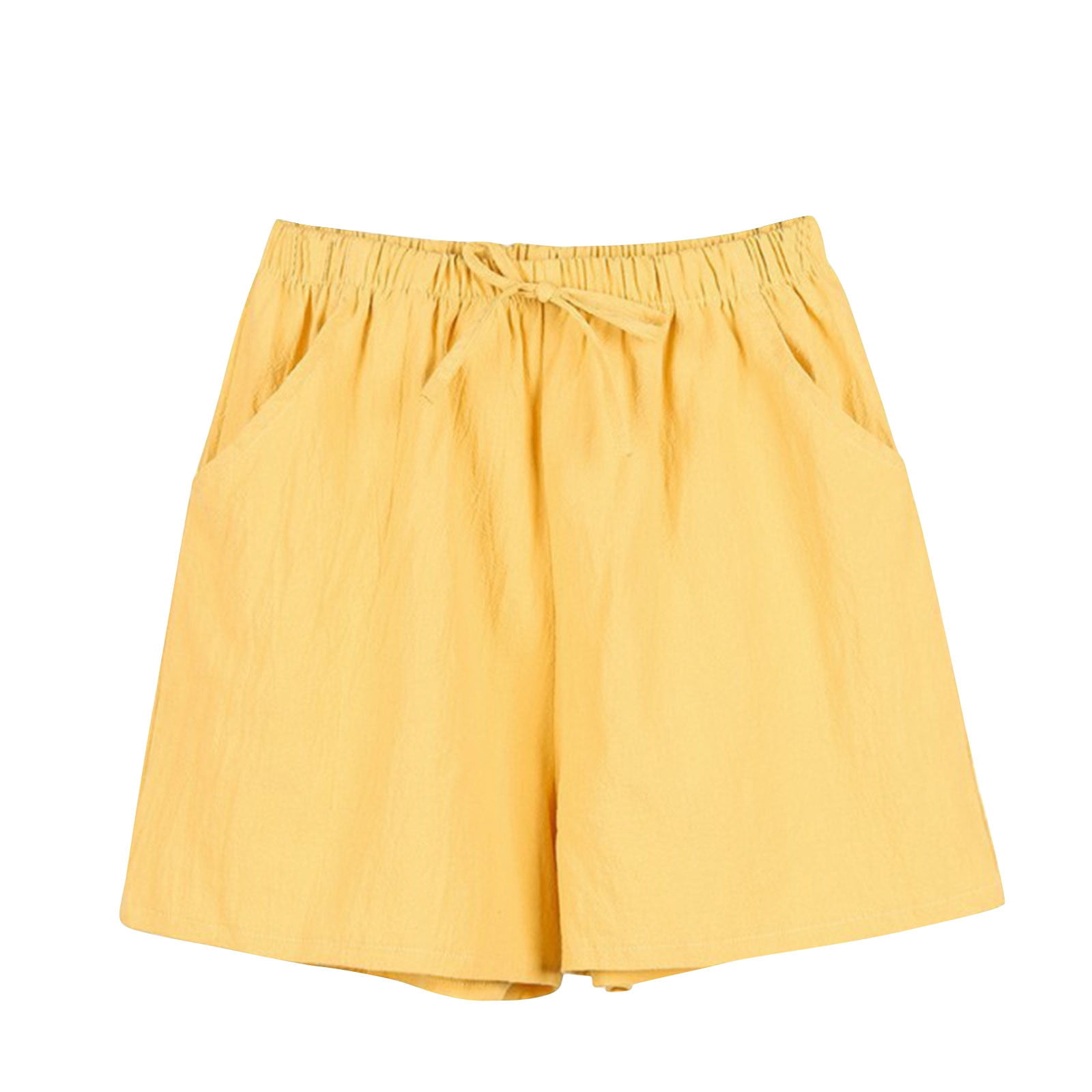 QATAINLAV Linen Shorts for Women, Summer Loose Wide Leg Workout Shorts ...