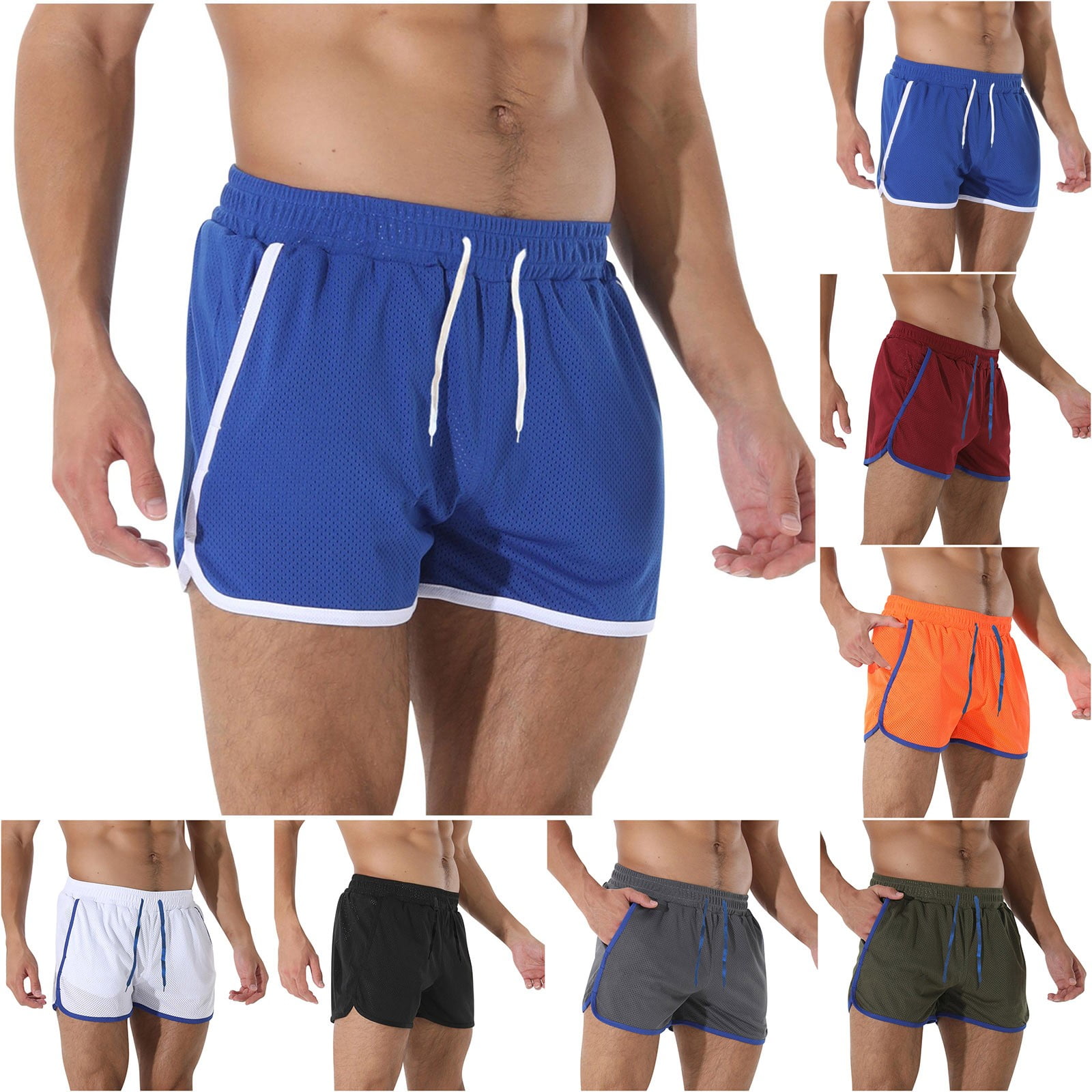 QATAINLAV Men's Mesh 3 Inch Booty Shorts Side Split Bodybuilding Workout Gym Running Shorts ...