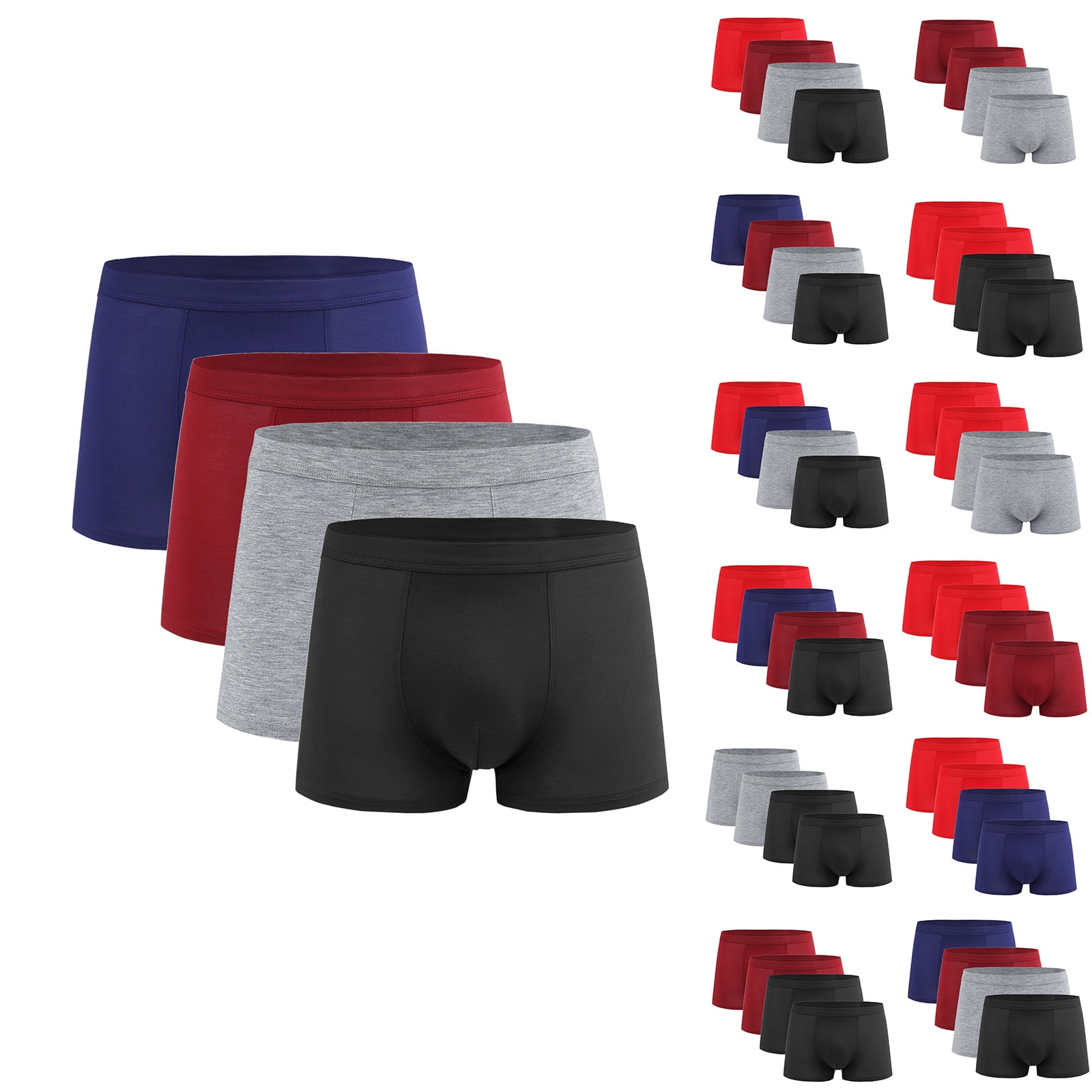 QATAINLAV Mens Plus Size 4 Pack Boxer Briefs High Stretch Breathable ...