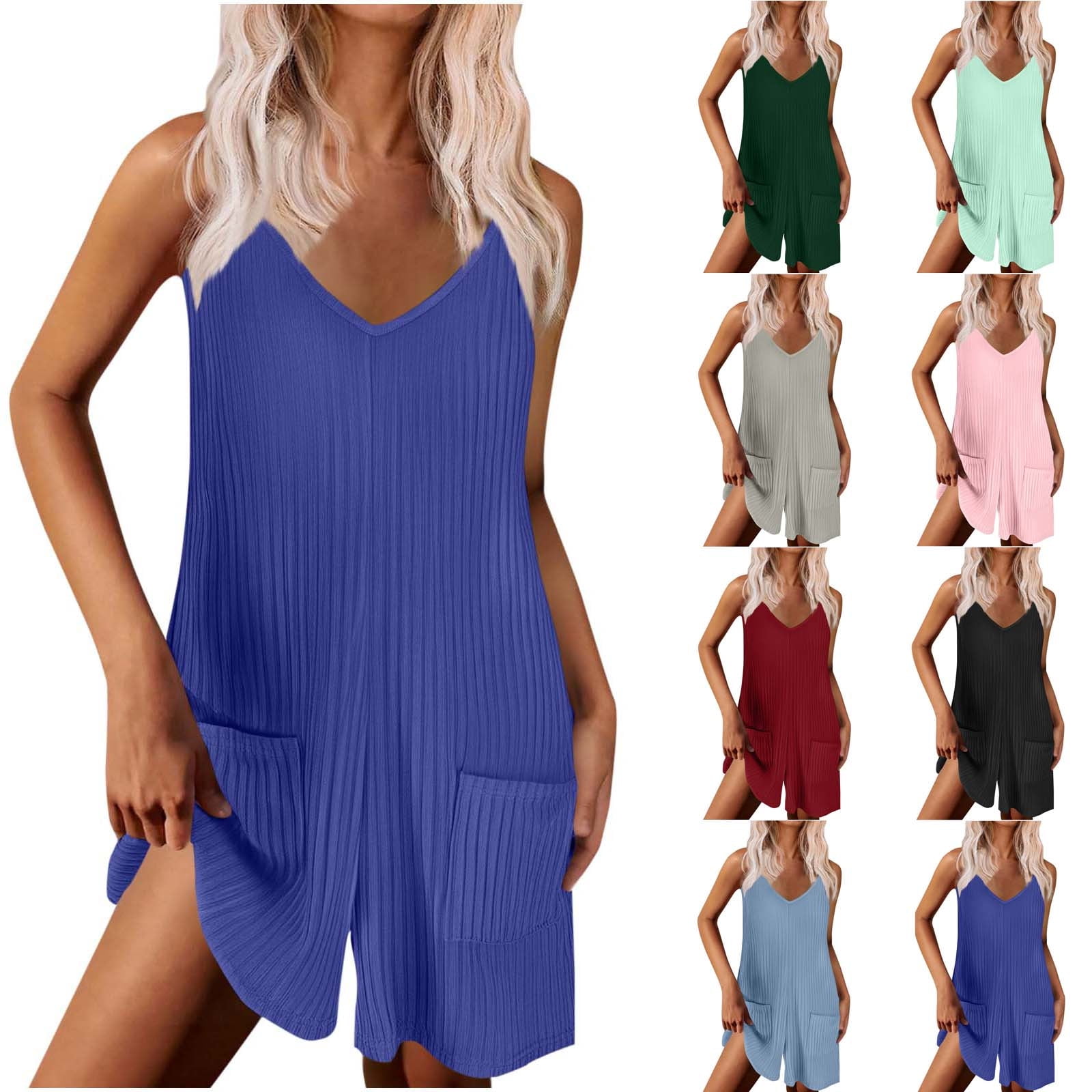 QATAINLAV Romper for Women Dressy 2025 V Neck Spaghetti Straps Short ...