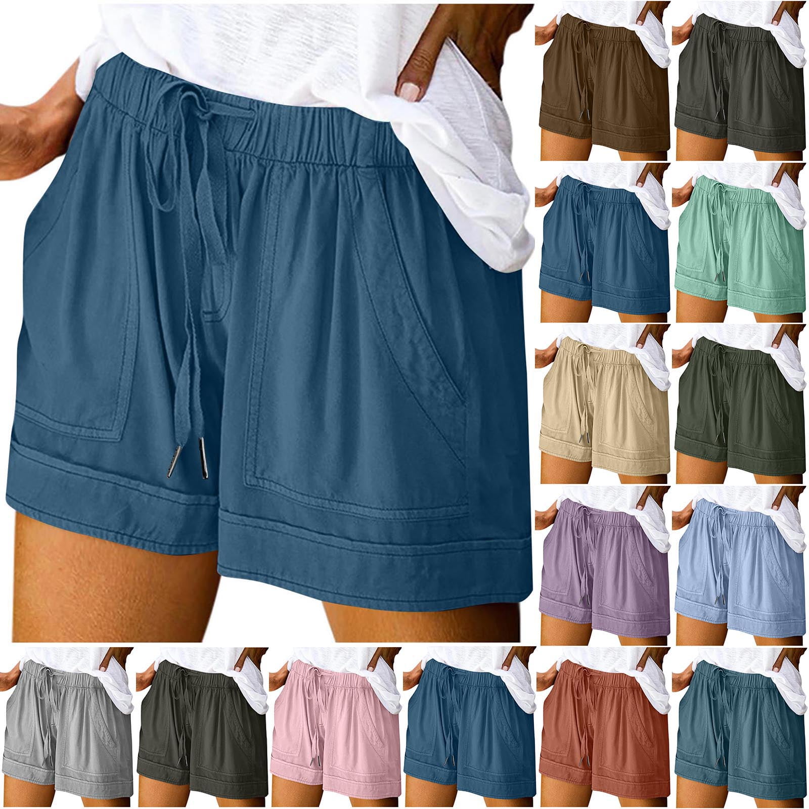 QATAINLAV Shorts for Women Trendy 2025 Casual Summer Drawstring Shorts ...