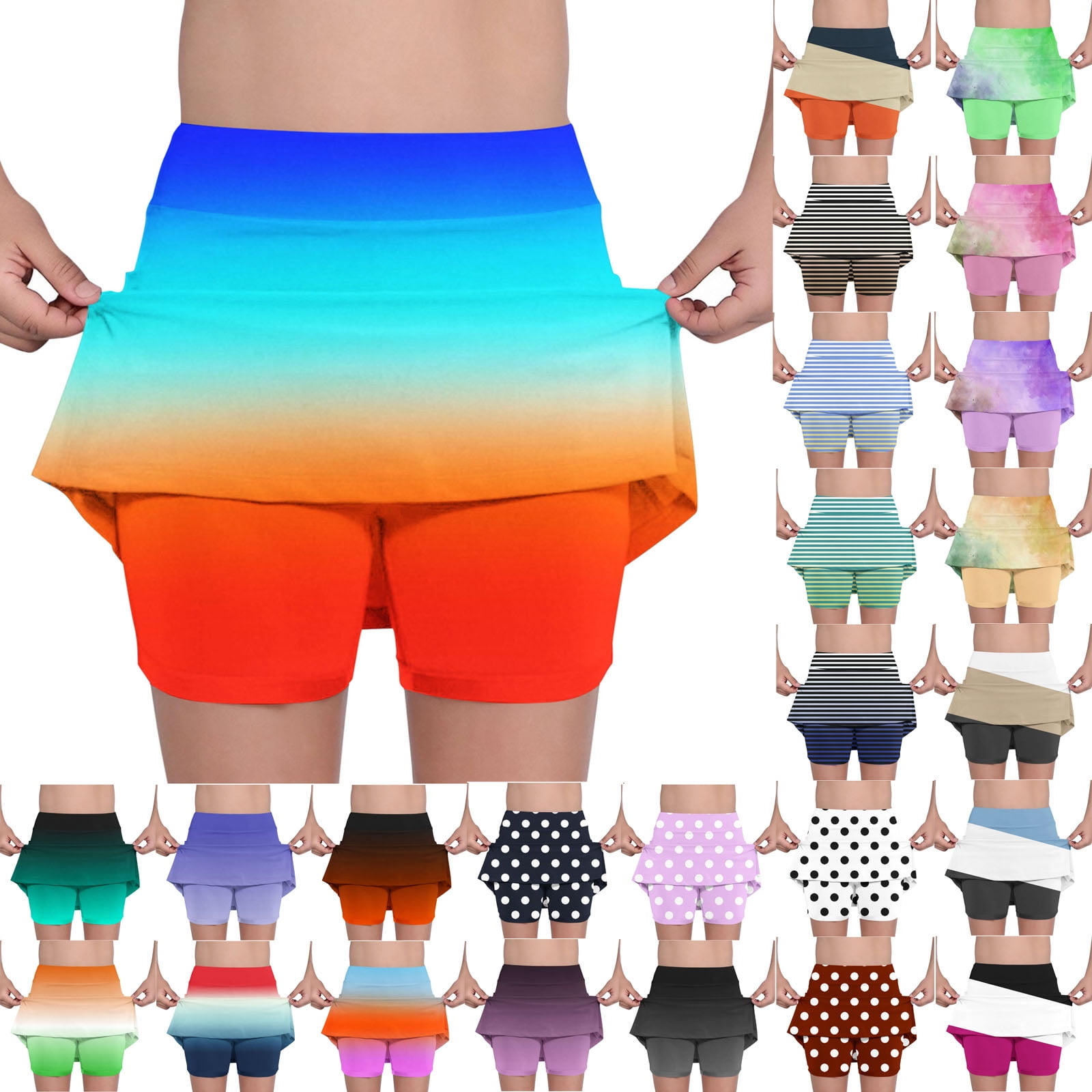 QATAINLAV Skorts for Kids Tummy Control High Waist Athletic Skirts ...