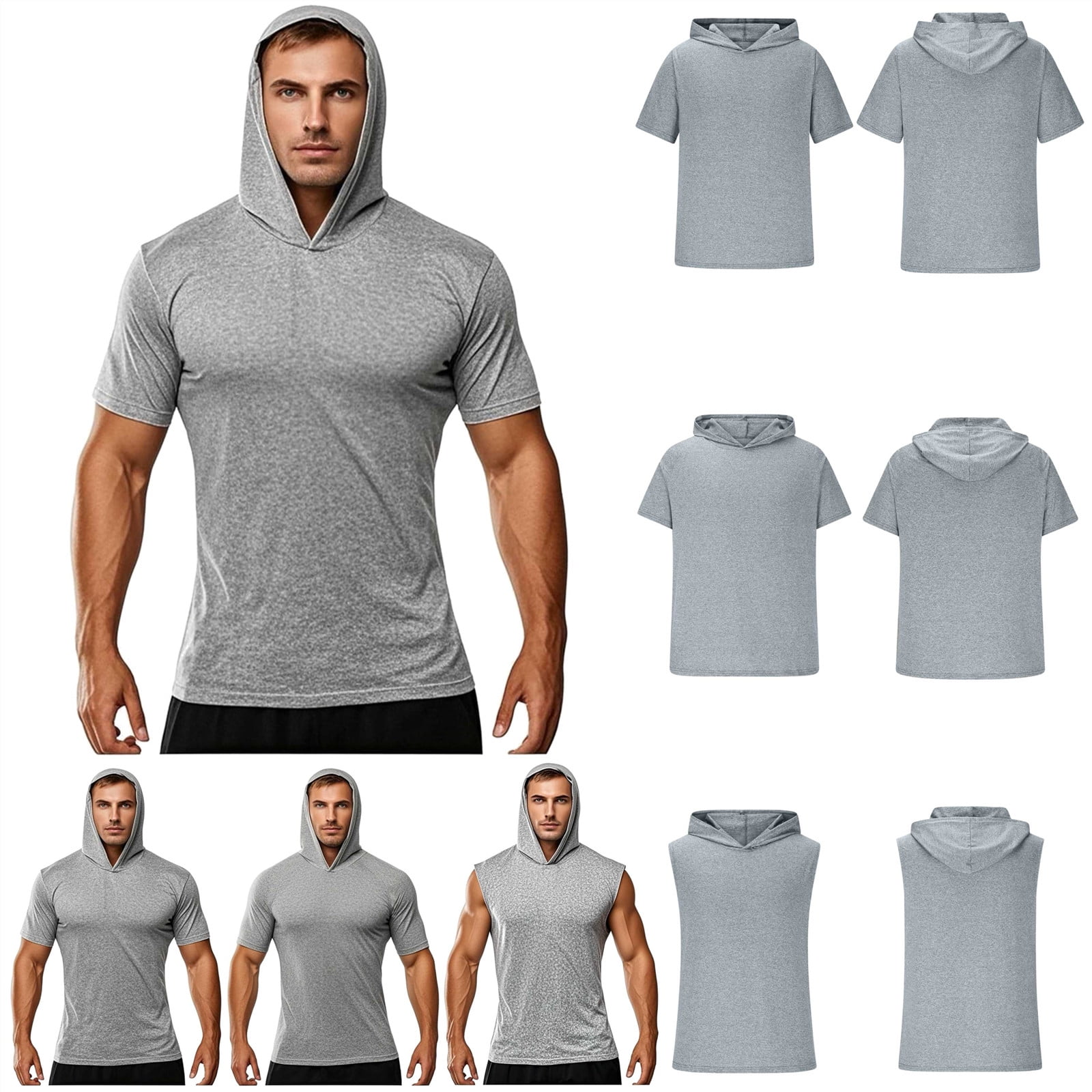 QATAINLAV Sun Protection Hoodie for Men Lightweight Breathable Short ...
