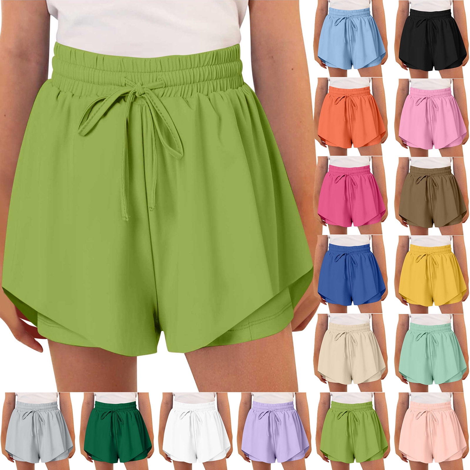 QATAINLAV Tween Girls Clothes Athletic Flowy Shorts with Inner 2-in-1 ...