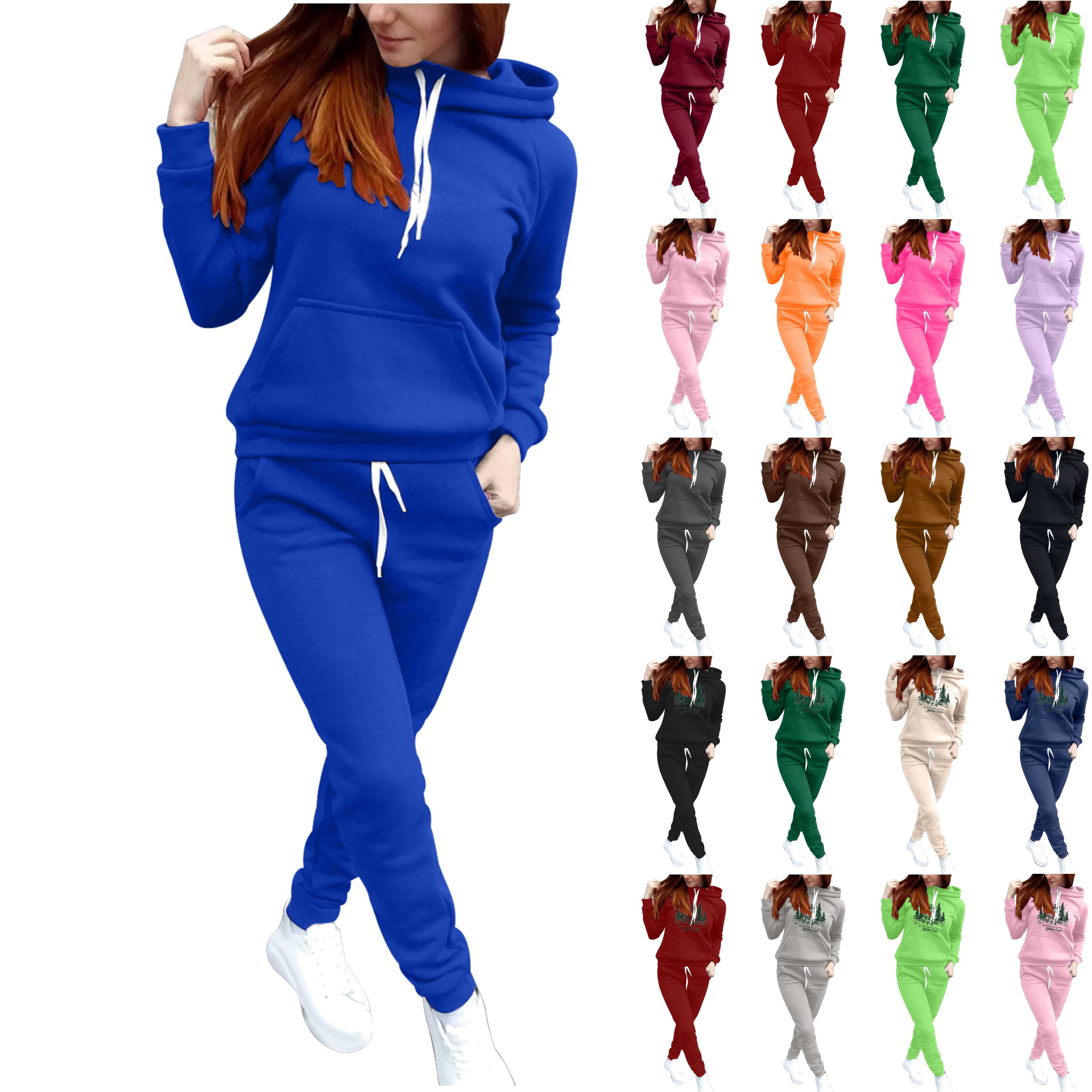 QATAINLAV Two Piece Sets for Women 2025 Fashion Joggers Suits Solid ...