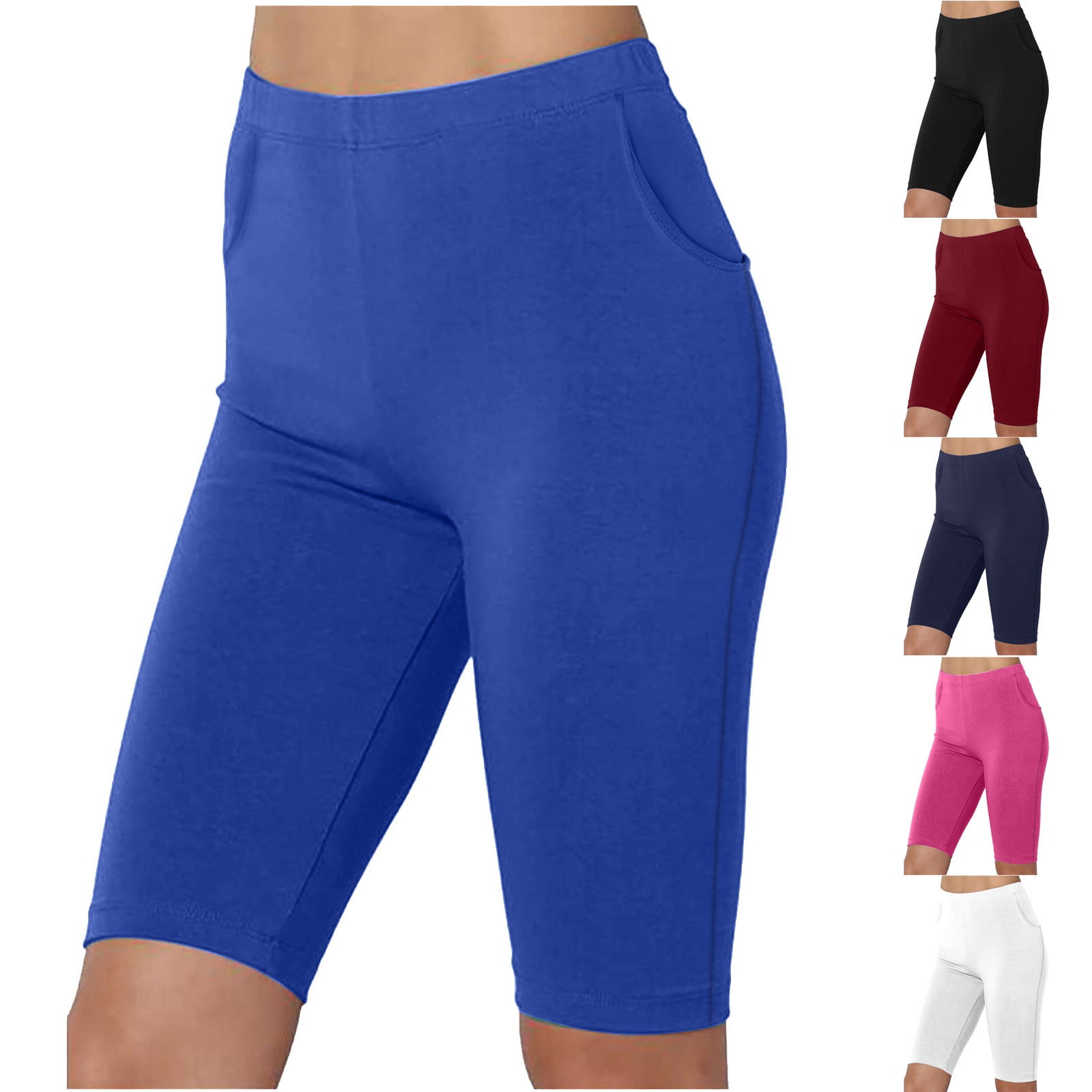 QATAINLAV Women Short Leggings with Pockets 2024 Summer Casual Tummy ...