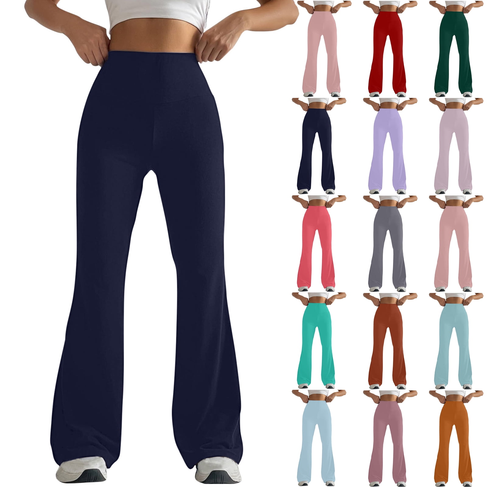 QATAINLAV Women's 2025 Fashion Flare Pants Elastic High Waisted Tummy ...