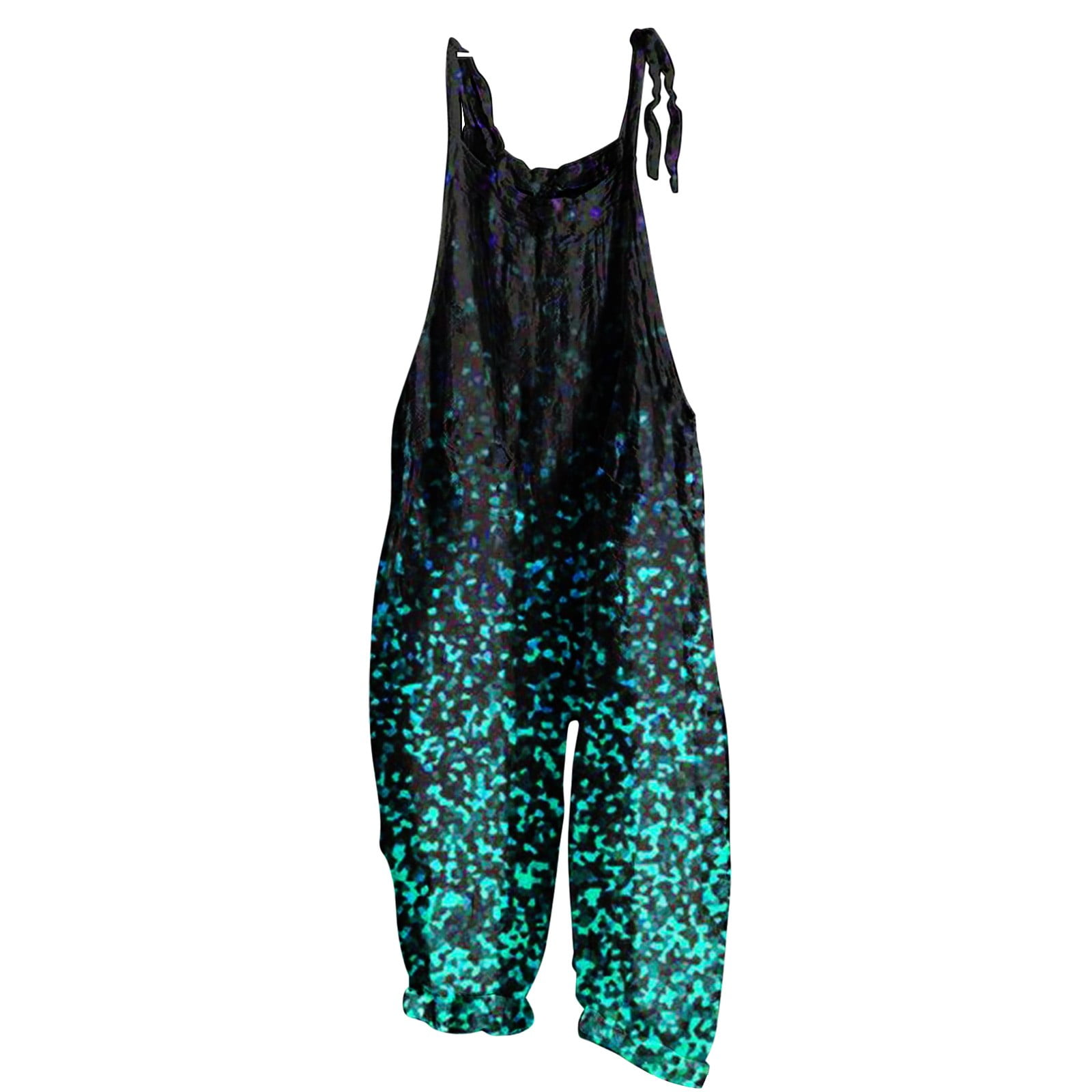 QATAINLAV Women's Casual Leopard Print Jumpsuits Linen Wide Leg ...