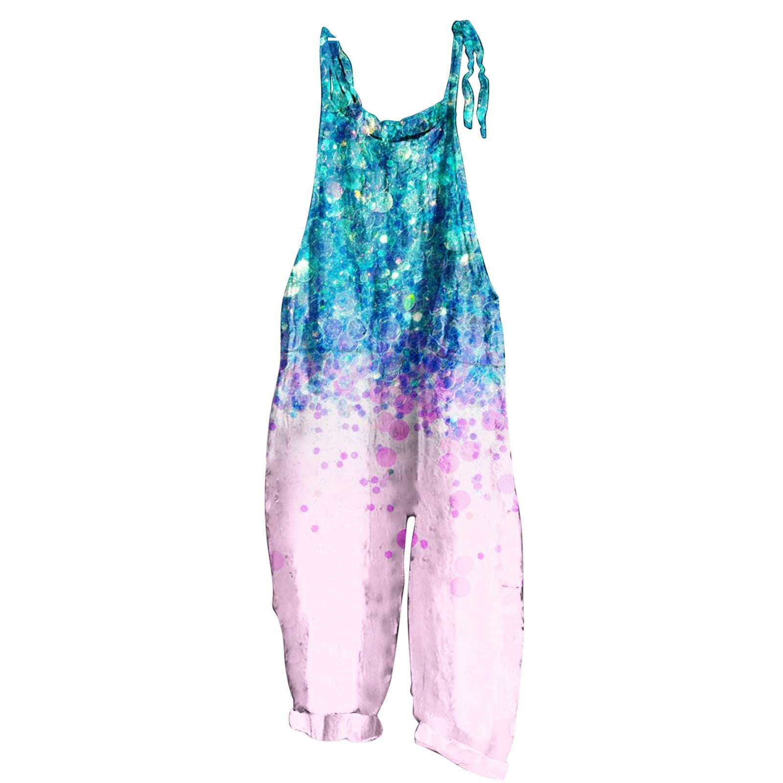 QATAINLAV Women's Casual Leopard Print Jumpsuits Linen Wide Leg ...