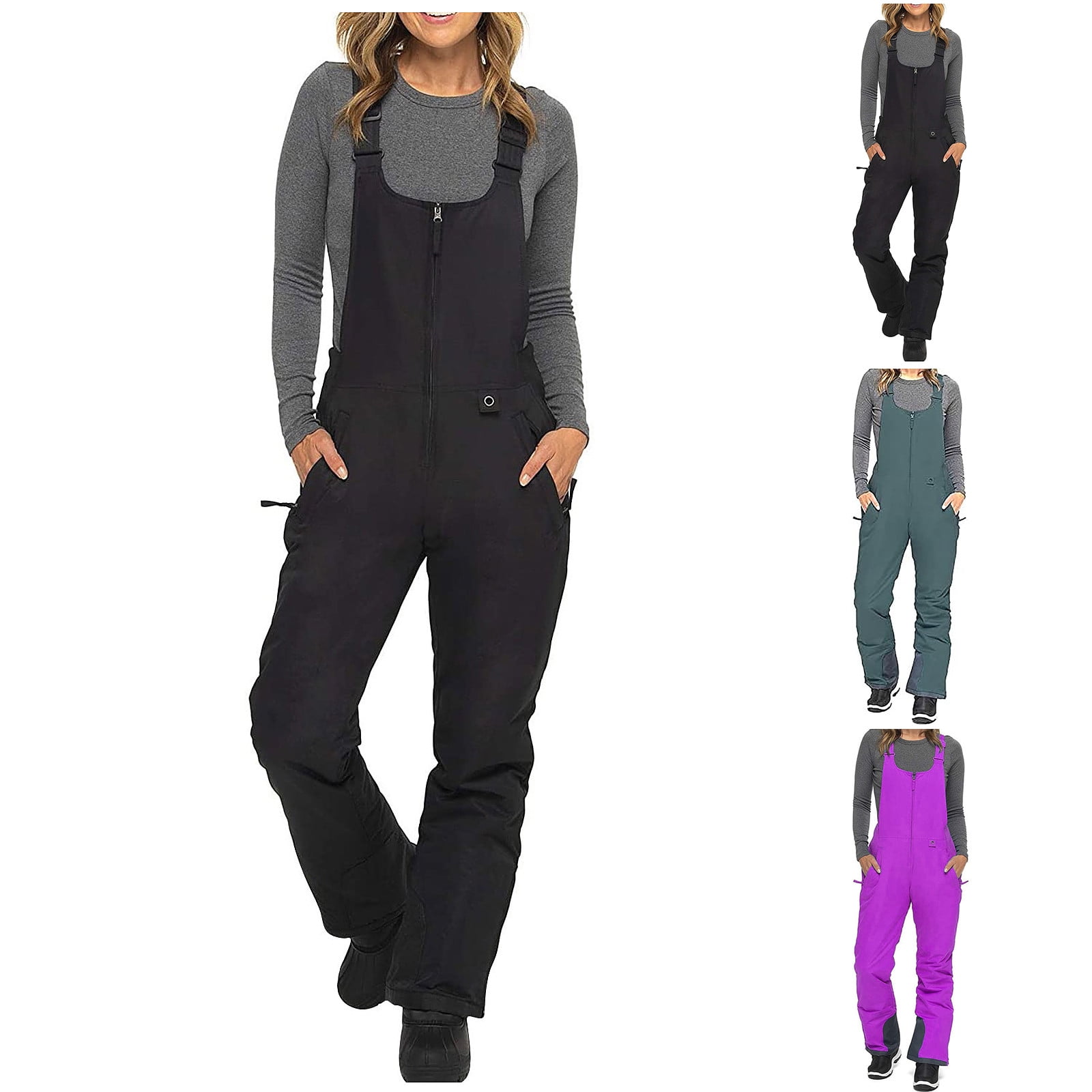 QATAINLAV Women's Insulated Waterproof Ski Bib Overalls Winter ...