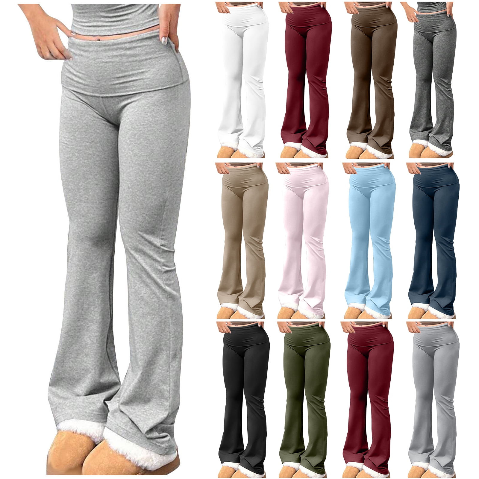 QATAINLAV Womens Flare Leggings Workout High Waisted Tummy Control Yoga ...